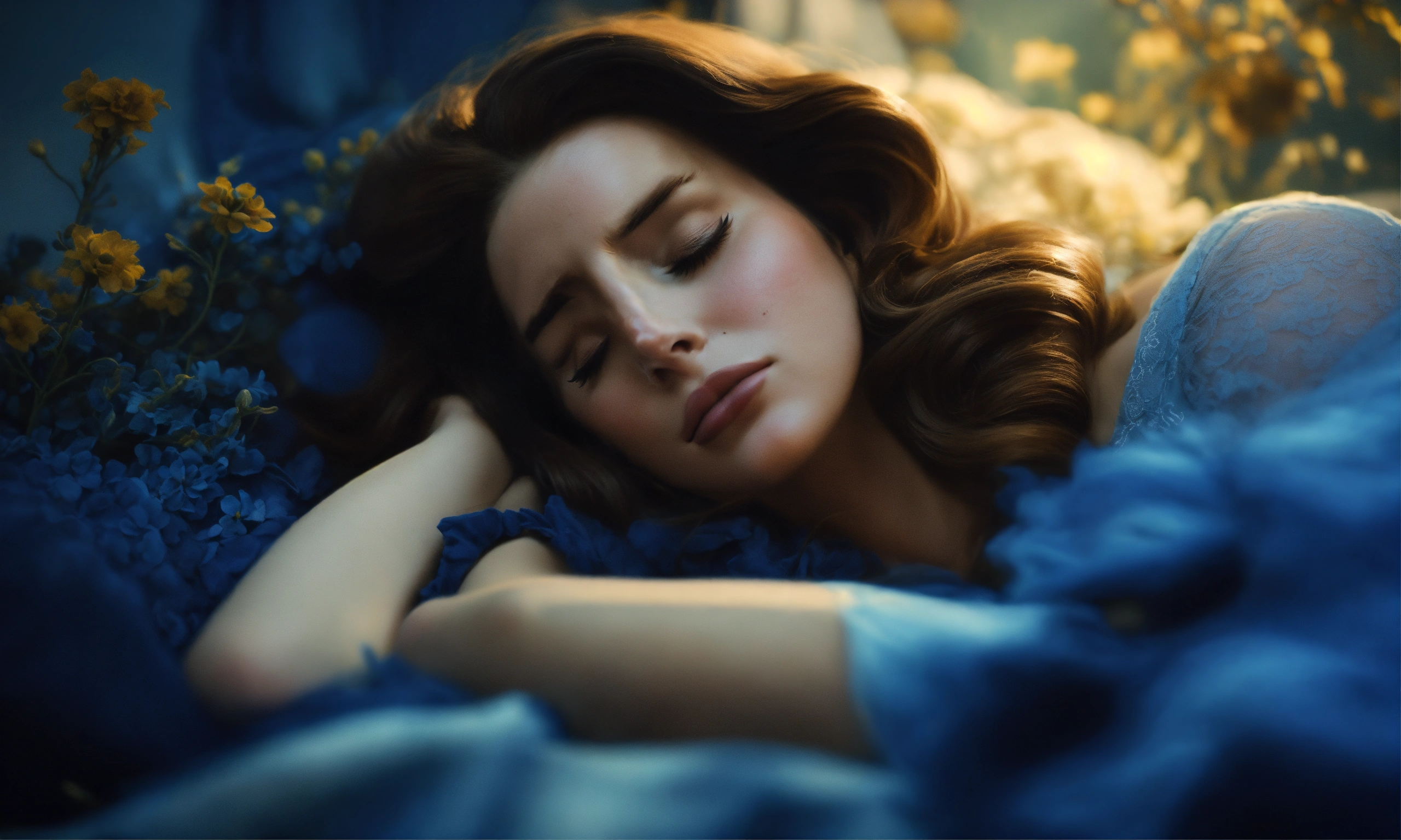 Lexica - Epic beautiful shot of a ultra beautiful sleeping Lana del Rey ...