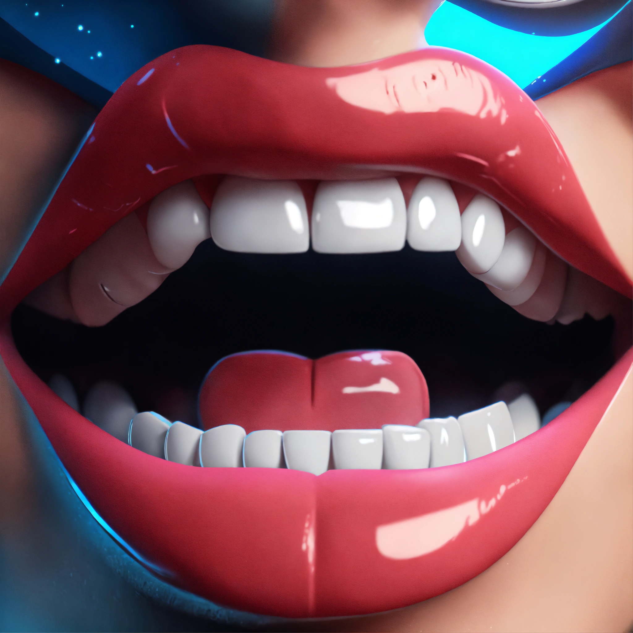 Lexica - A cartoon sound visualizer is a mouth smiling. realistic ...