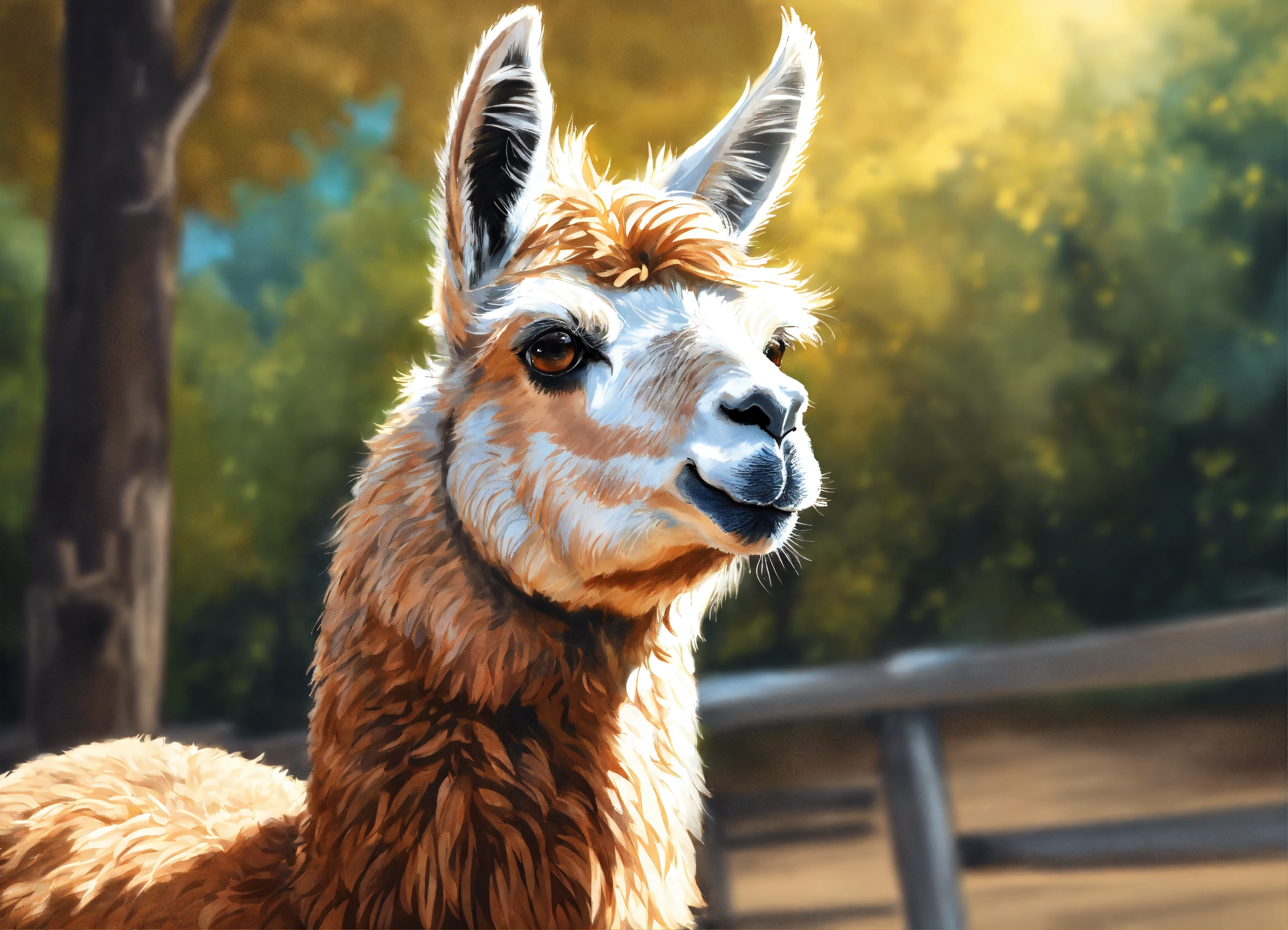 Lexica - Realistic drawing of a llama