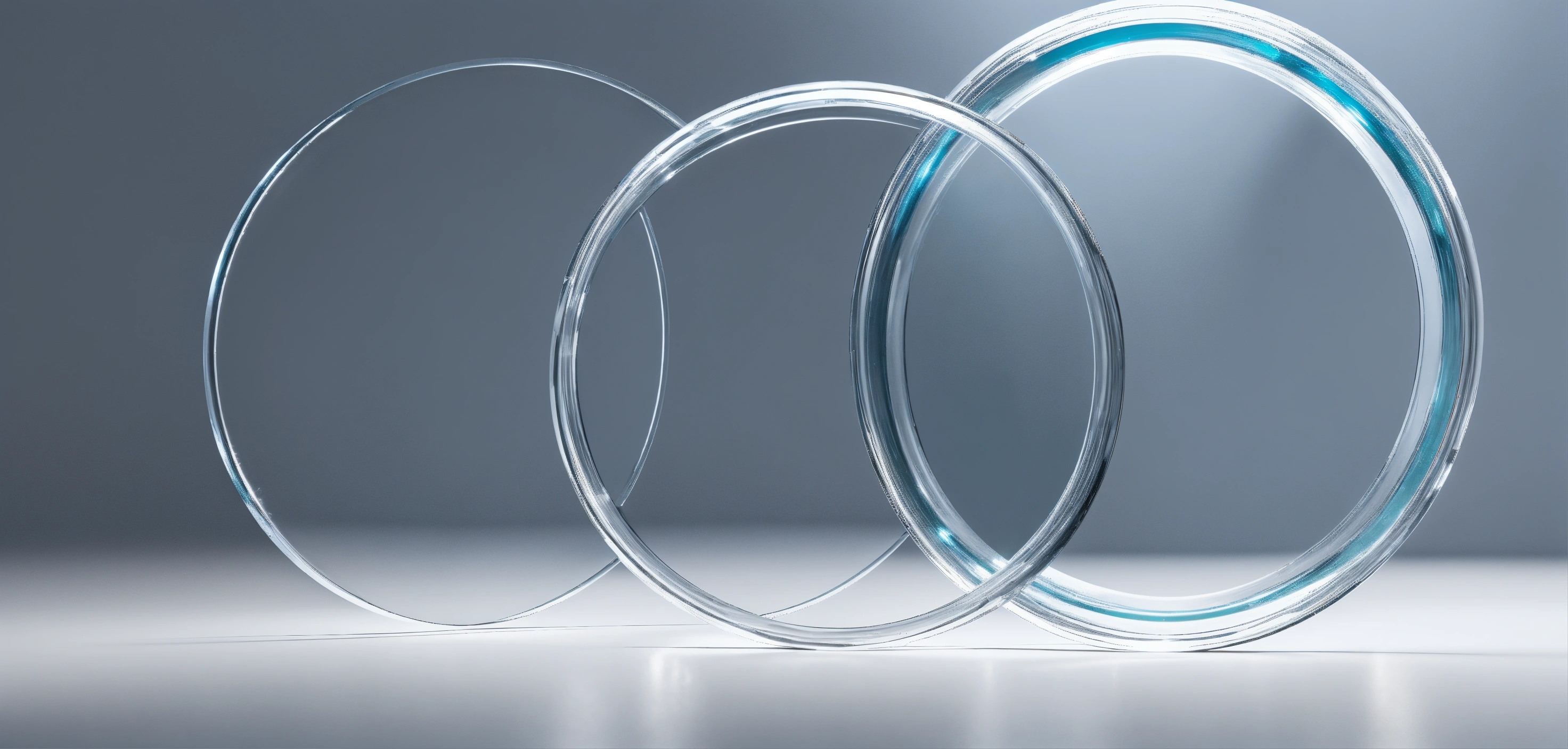 Lexica - Ultra thin glass circle, seen from a side angle with a rotated ...