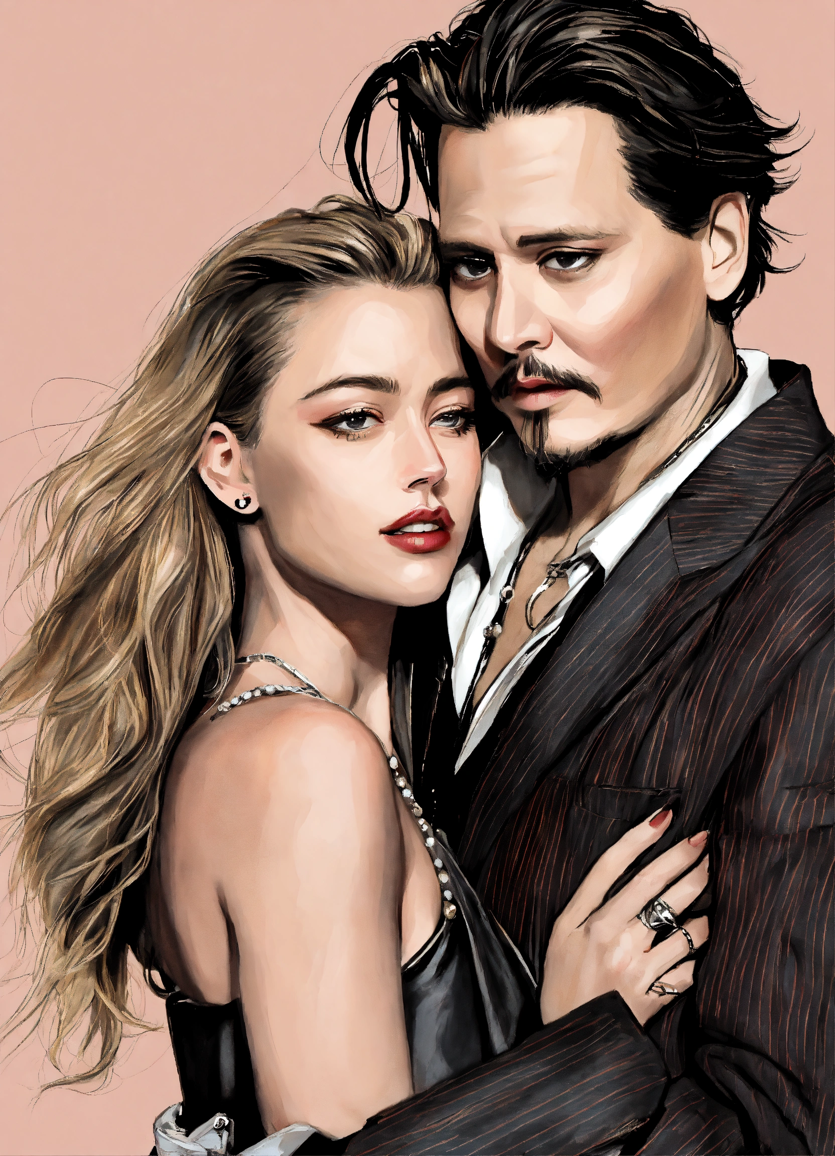 Lexica - Johnny depp and amber heard hugs draw