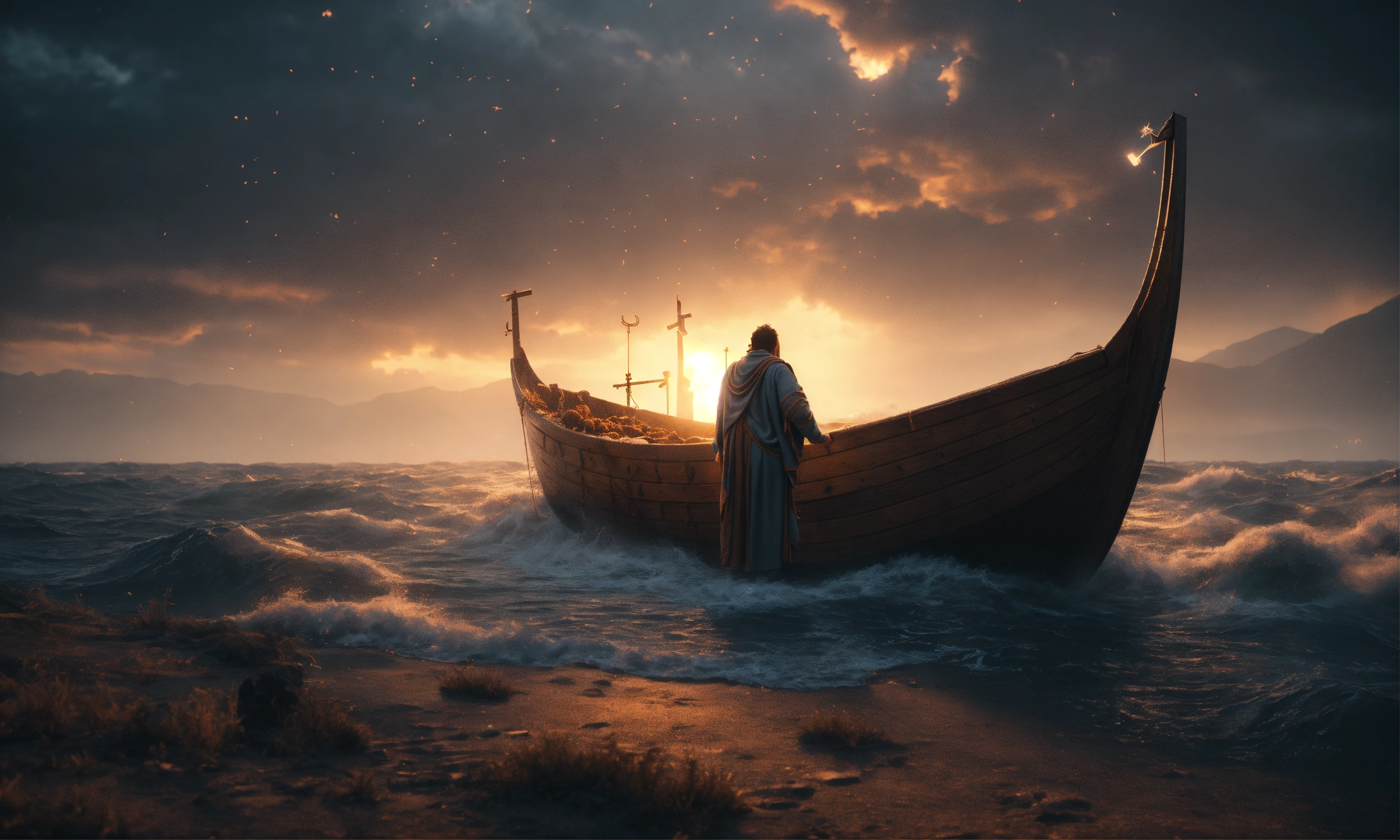 Lexica - Biblical story of Noah praying to God, insanely detailed and ...