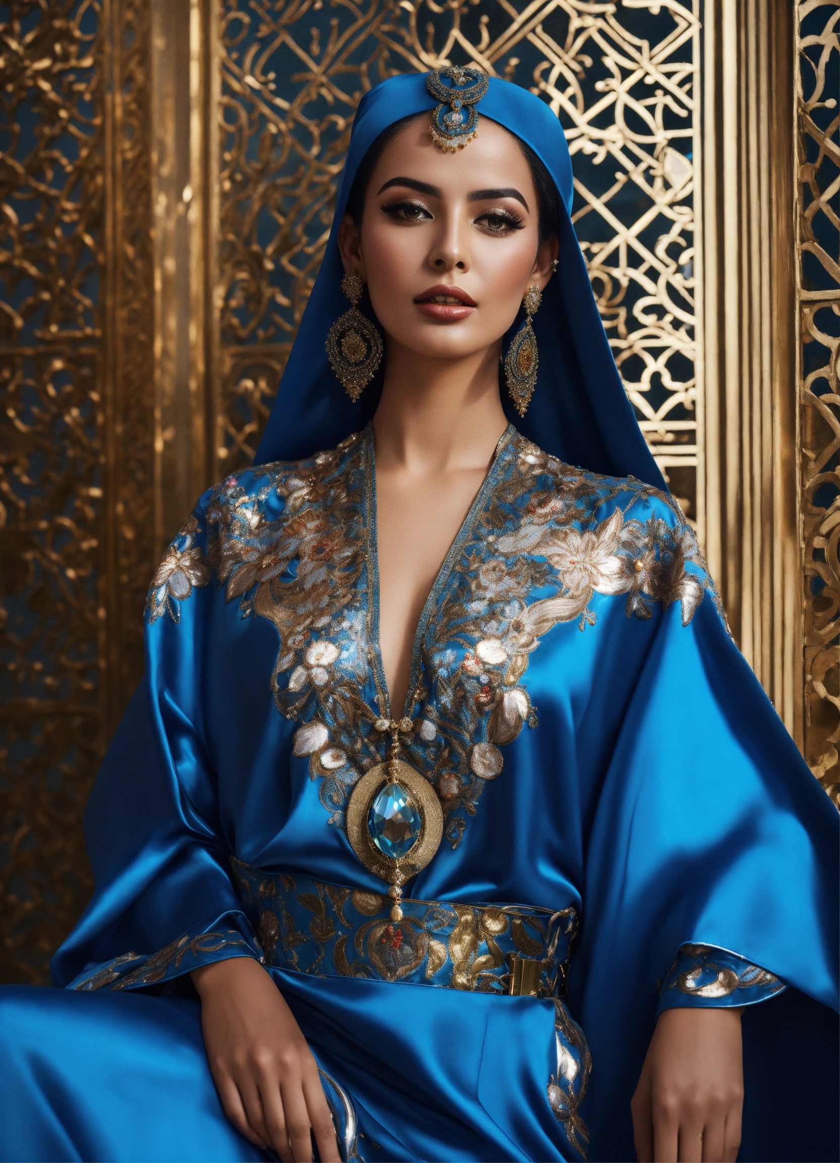 Lexica - Beautiful arabic women , waering beautiful kaftan morrocan ...
