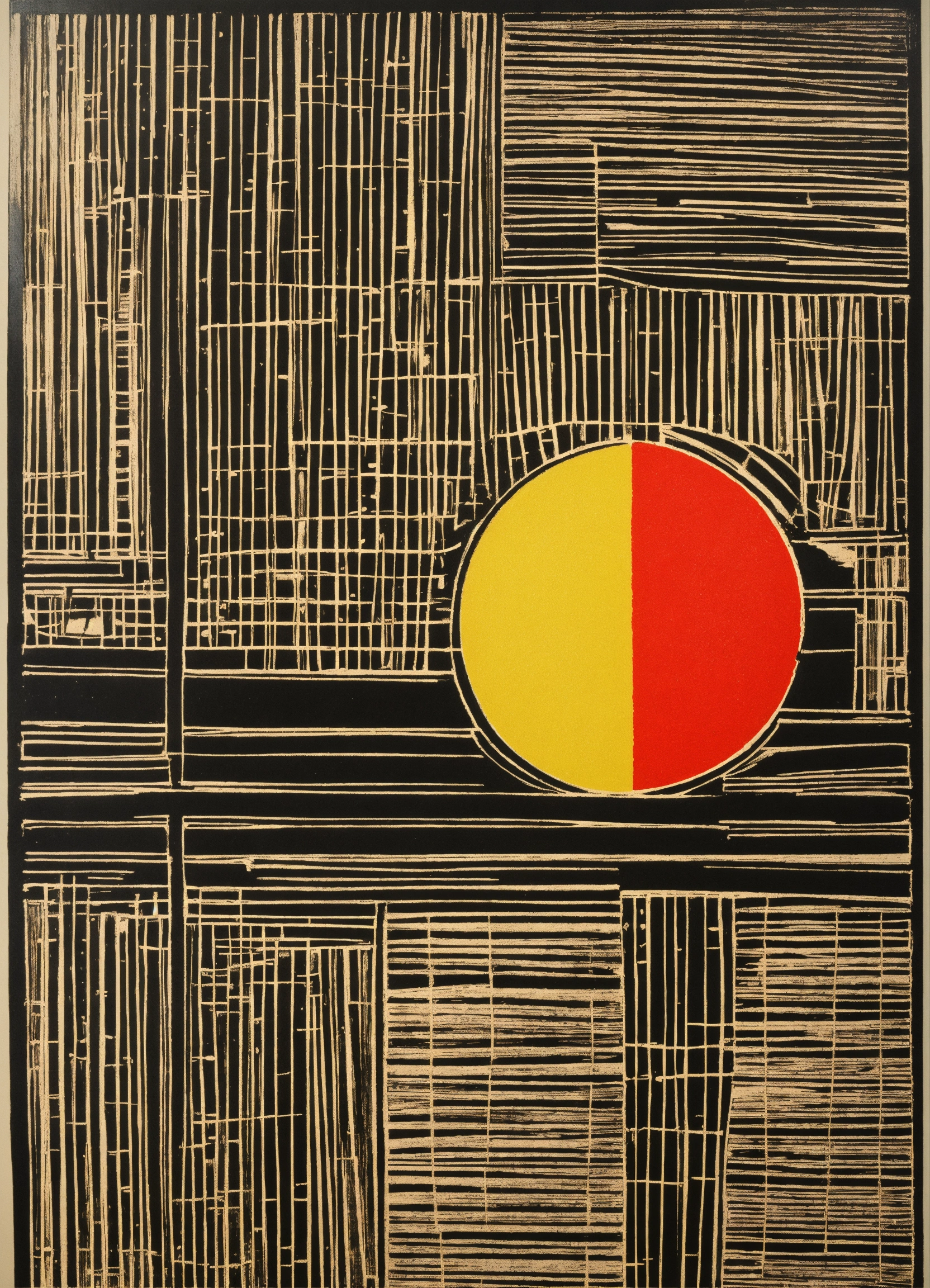 Lexica - Linocut, abstract art, drawing in the style of Emil ruder