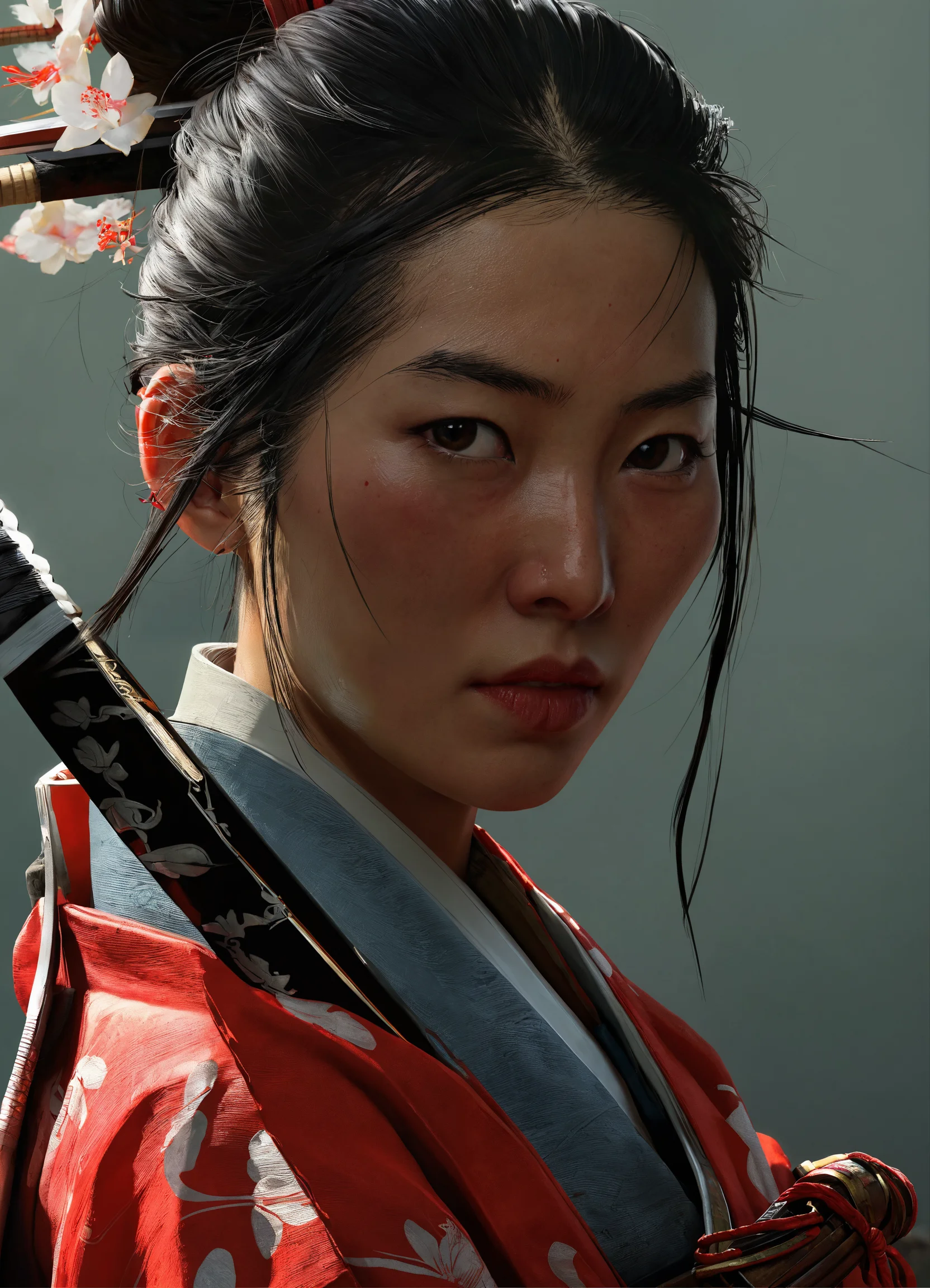 Lexica - "female Japanese ronin", heroine, katana, samurai, portrait ...