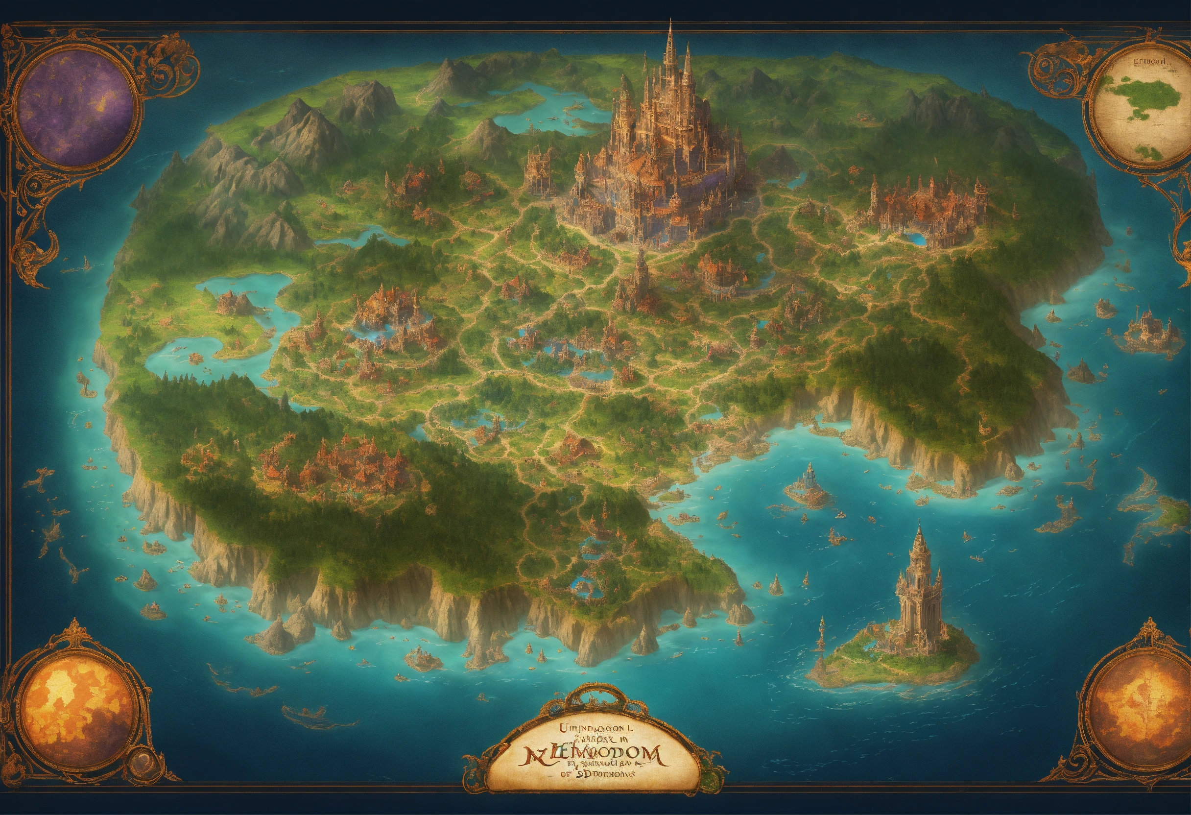 Lexica - Fantasy Map of a magical world called Eden, with 9 kingdoms ...