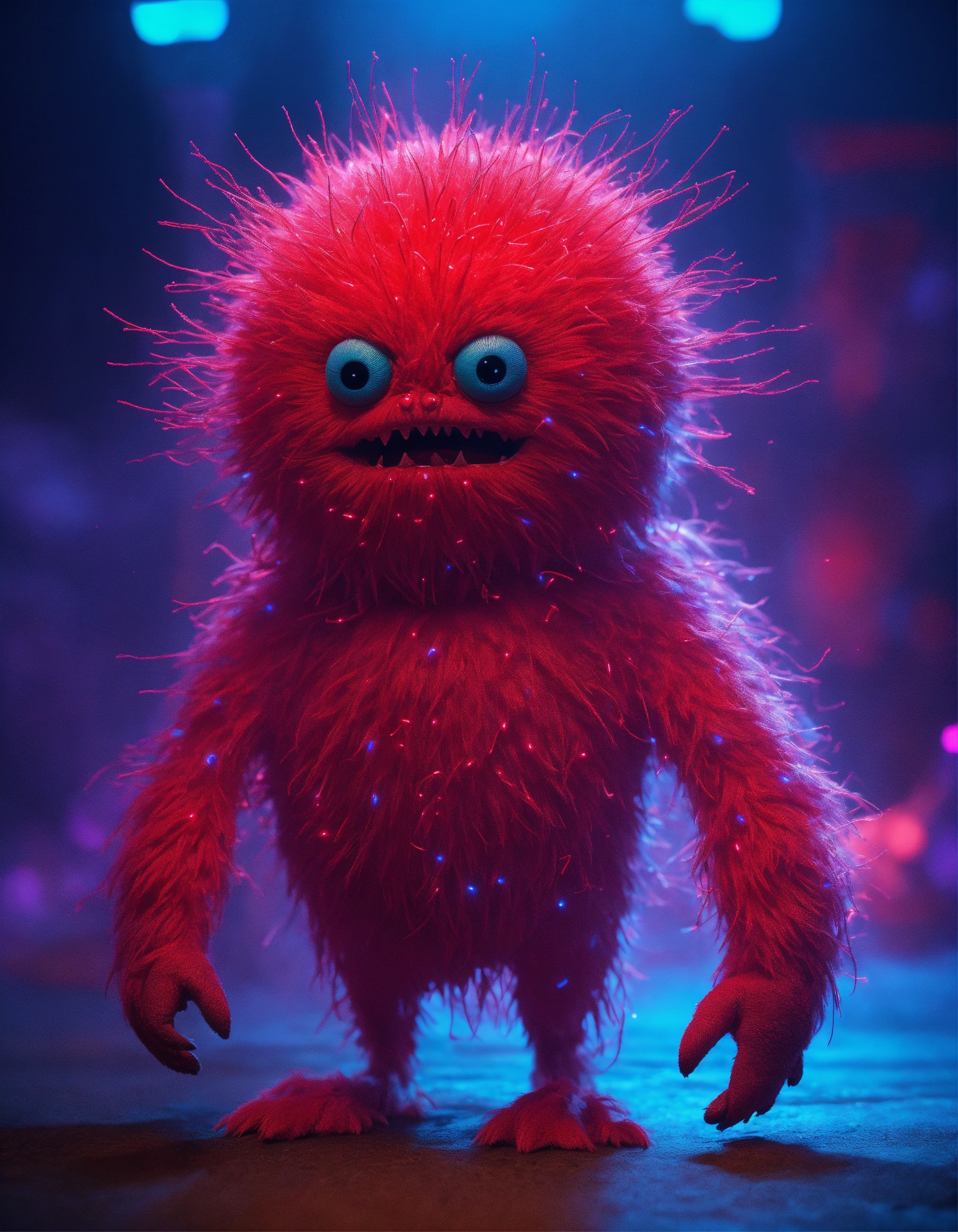 Lexica - CGI! scary looking red germ monster character. Highly detailed ...