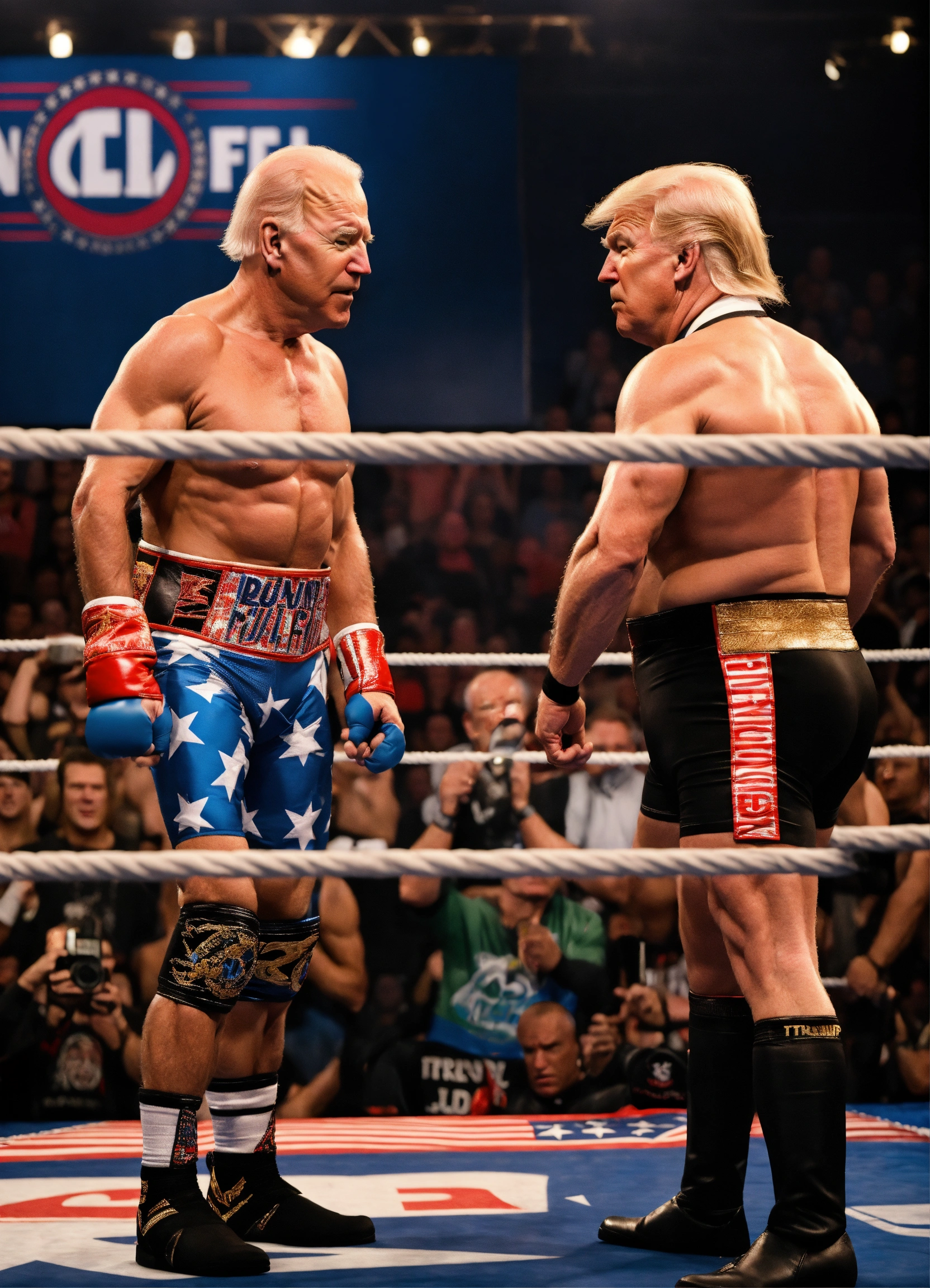 Lexica - Photo realistic shot of Joe Biden and Donald Trump as ...