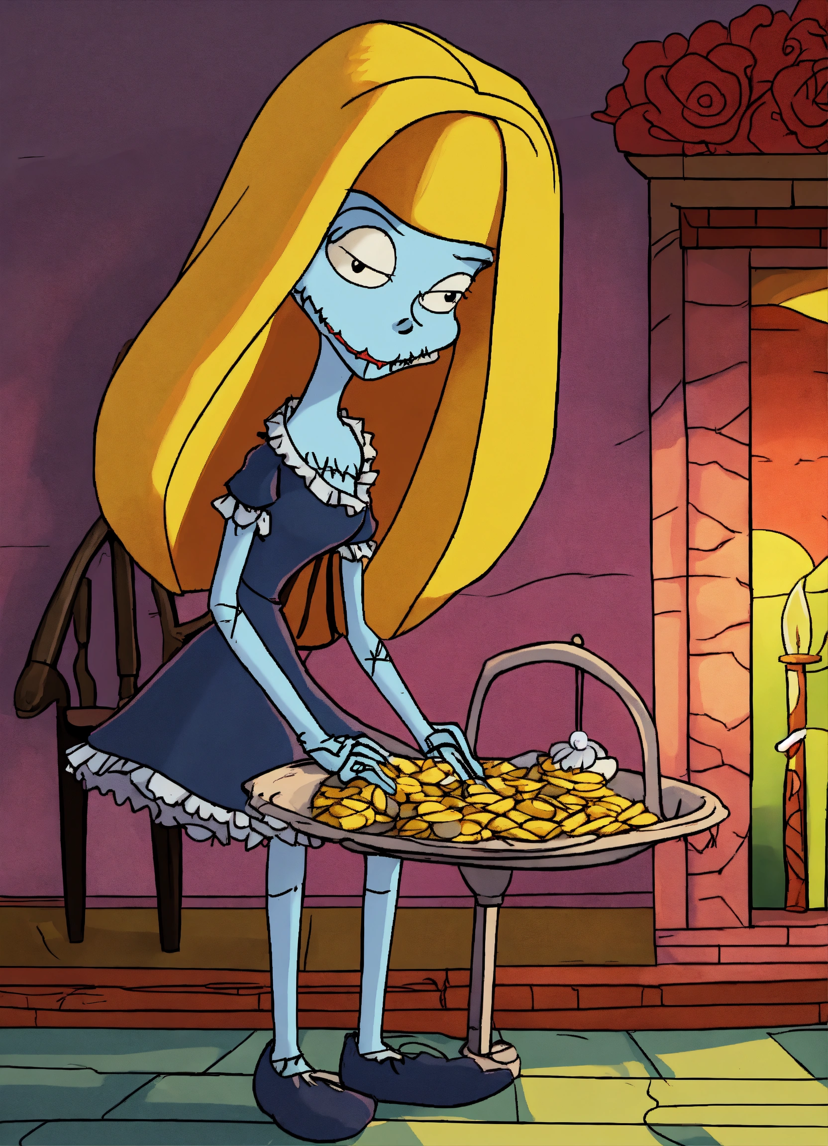 Lexica - Sally from the Nightmare Before Christmas in the simpsons style