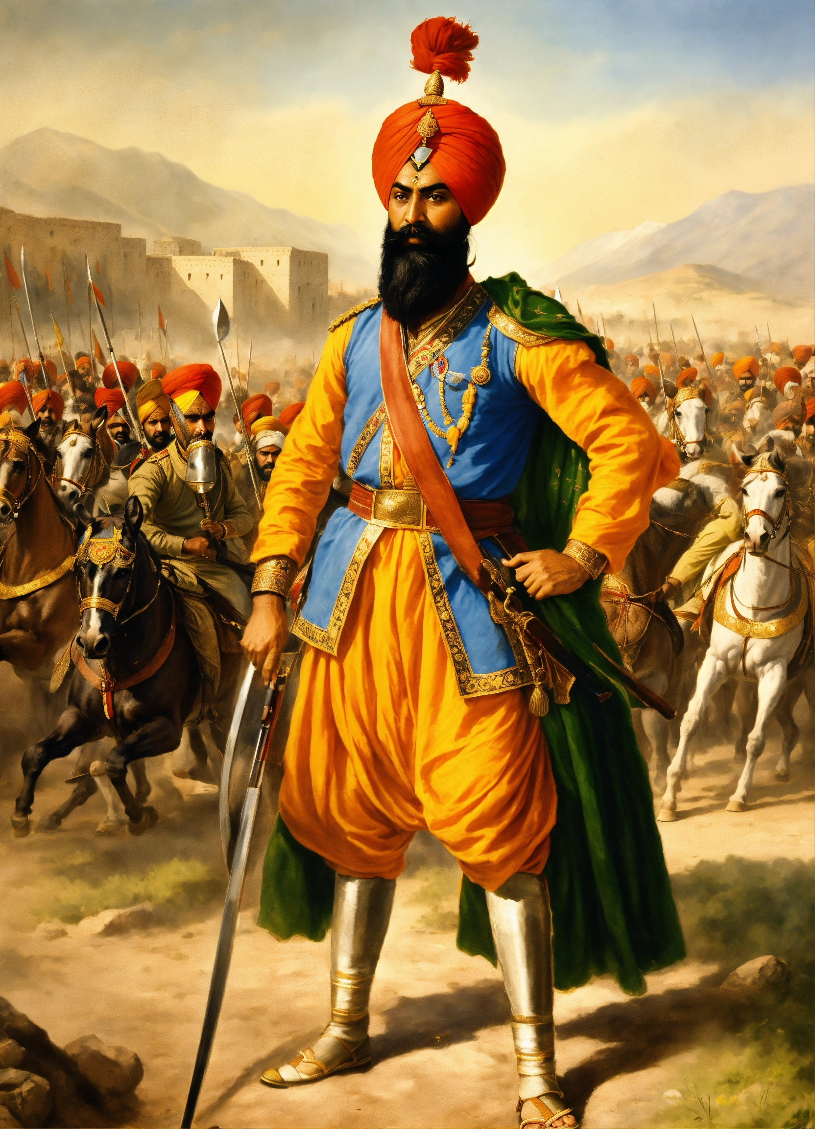 Lexica - Hari Singh Nalwa , sikh warrior, fight with Afghani, war filed
