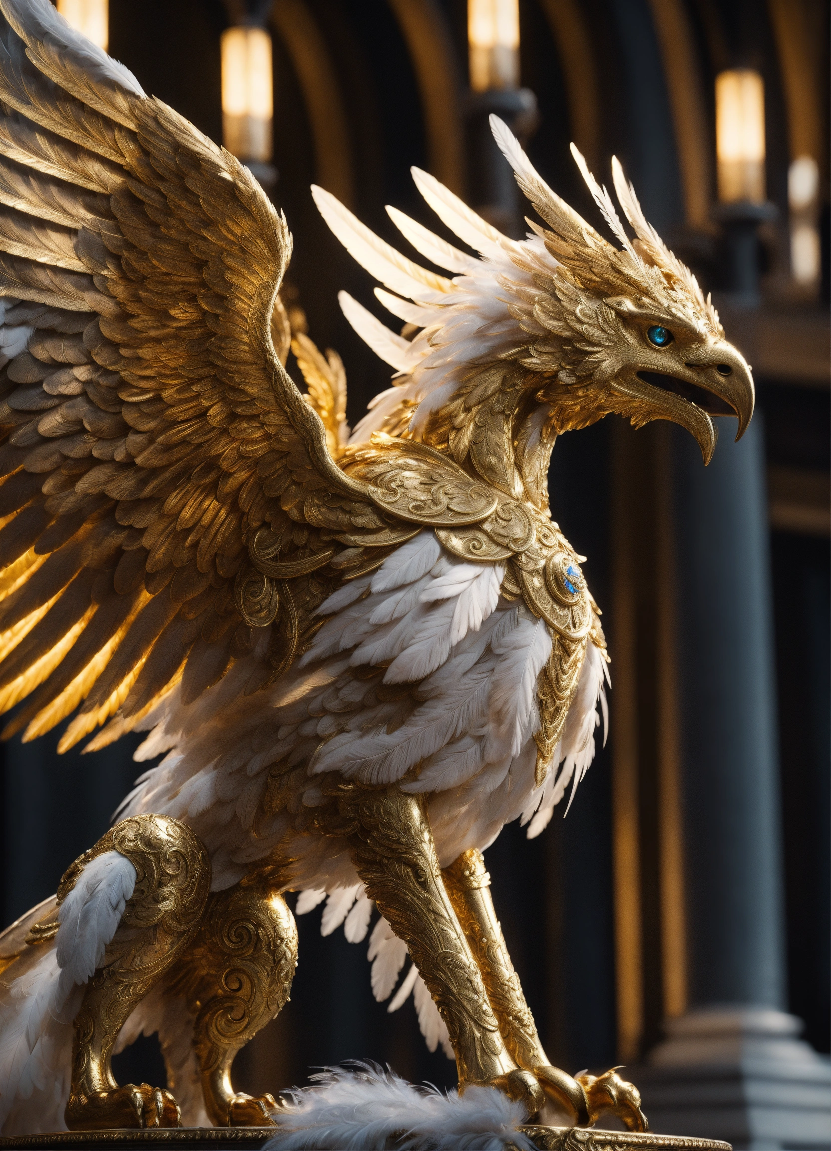 Lexica - Magnificent detailed griffin wings, wings outstretched with ...