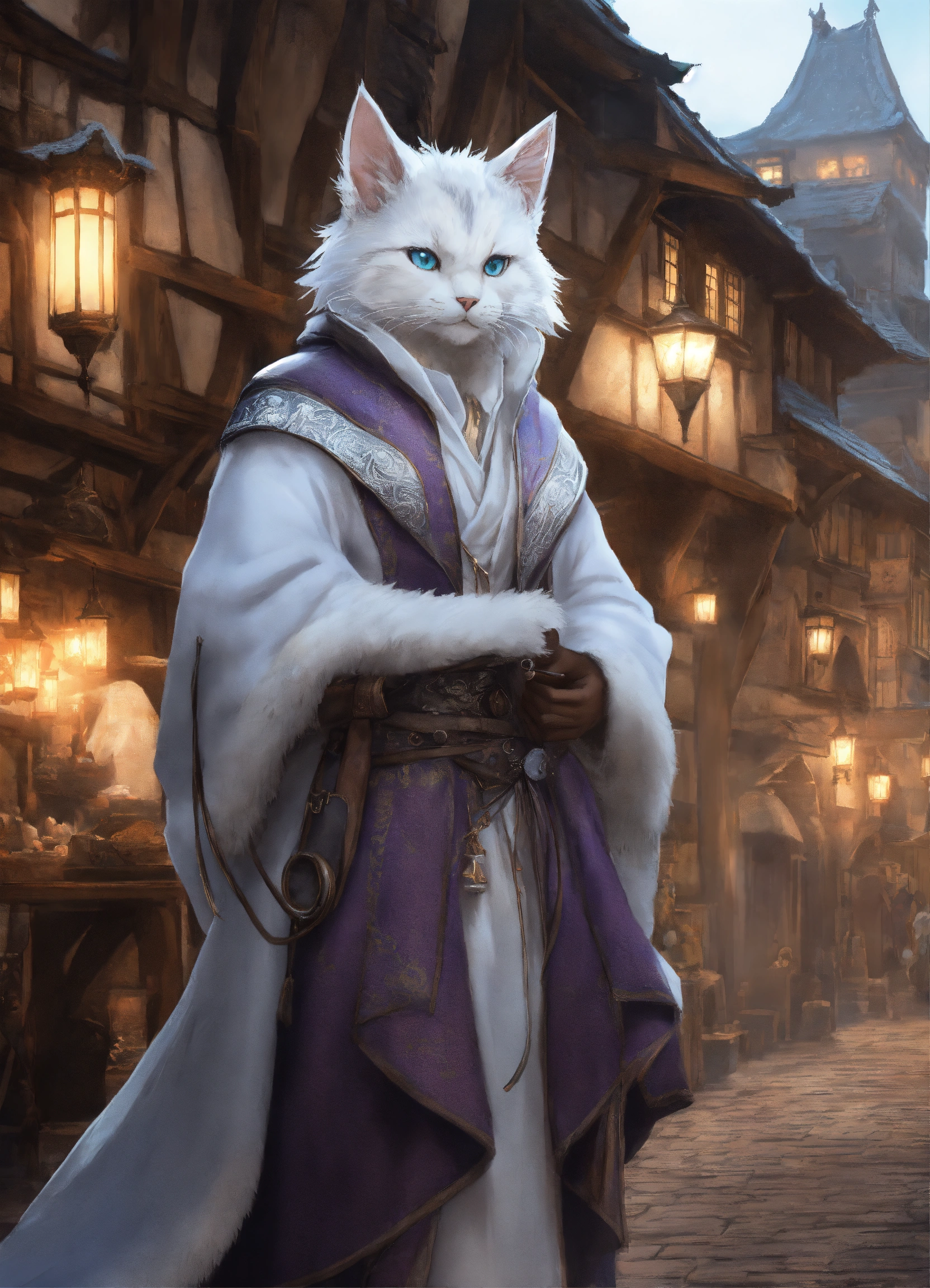 Lexica - Sorcerer Humanoid Cat Furry, White Fur, Silver Dragon Heritage ...