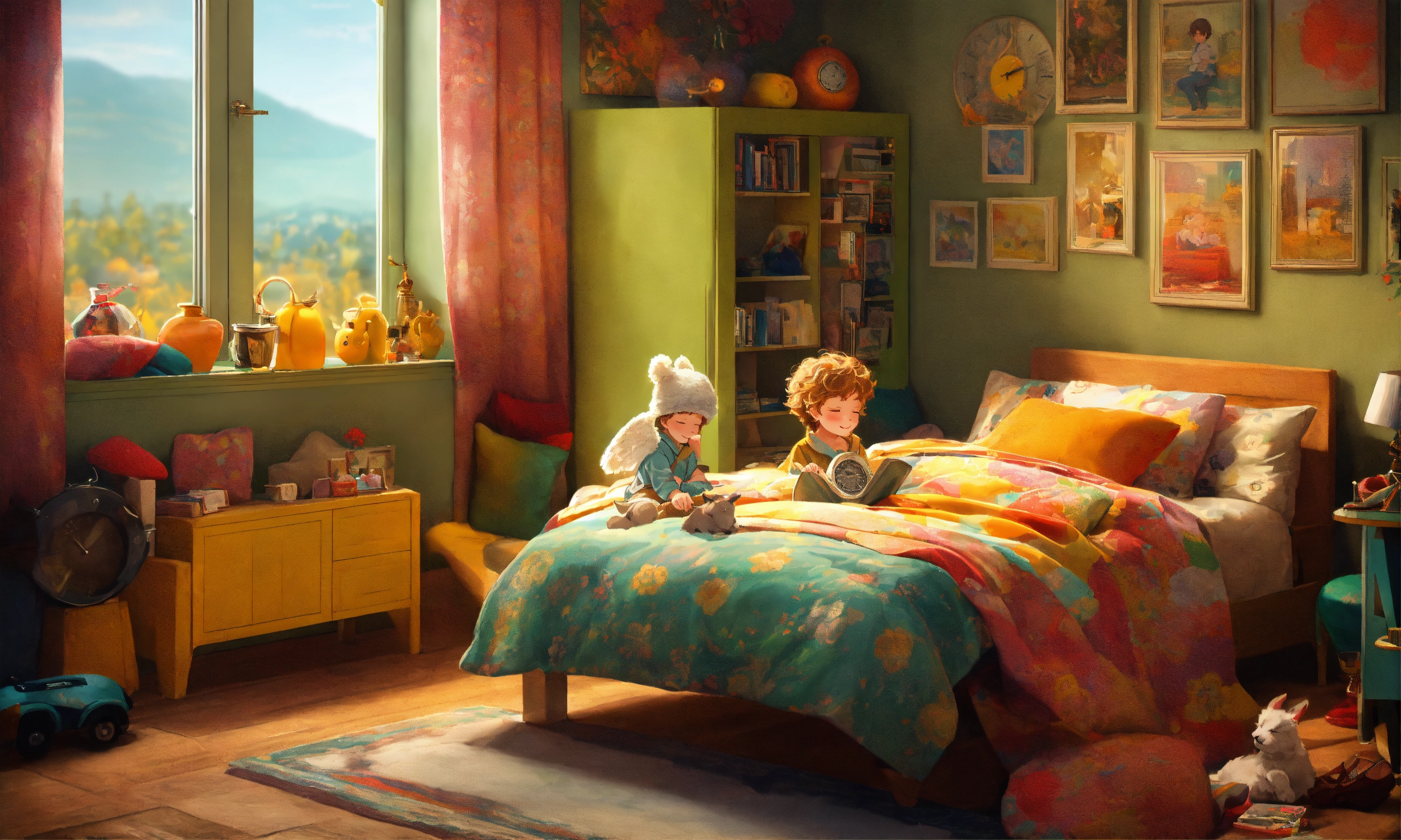 Lexica - "Create an image featuring a charming, cherubic young boy with ...