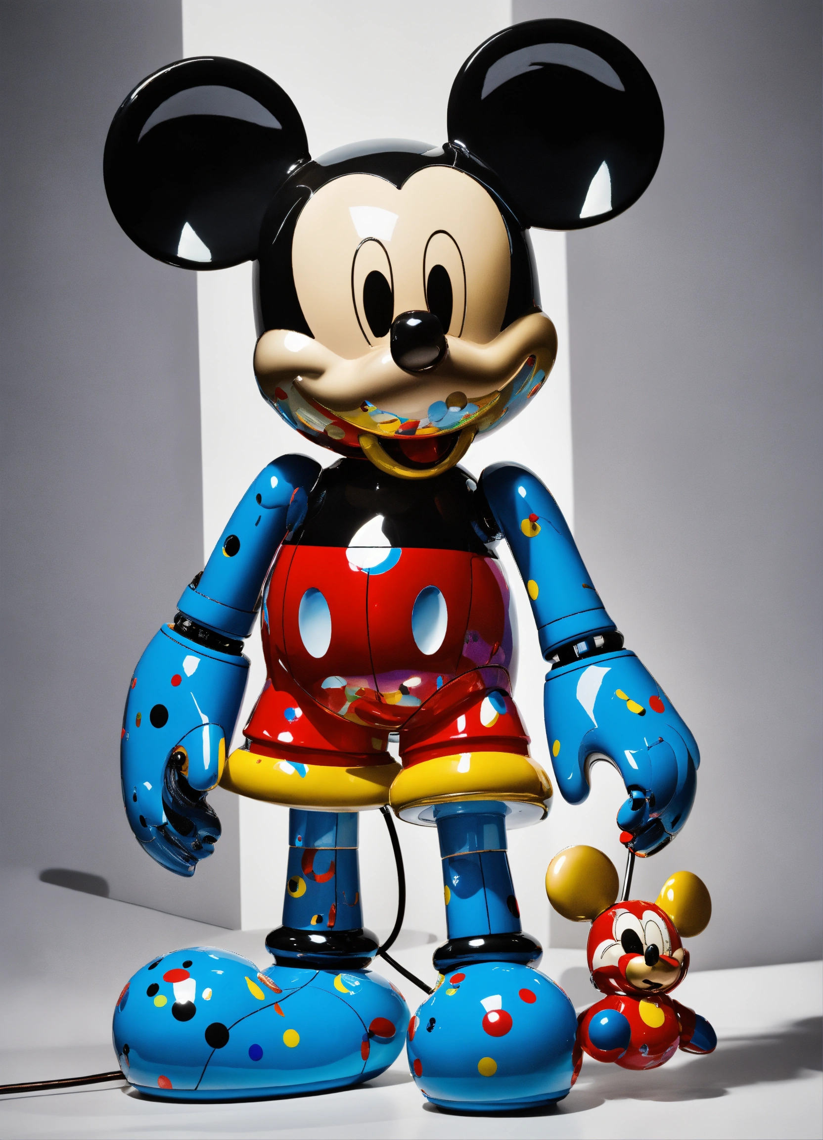 Lexica - Mickey robot jeff koons murakami ceramics pop art blue background