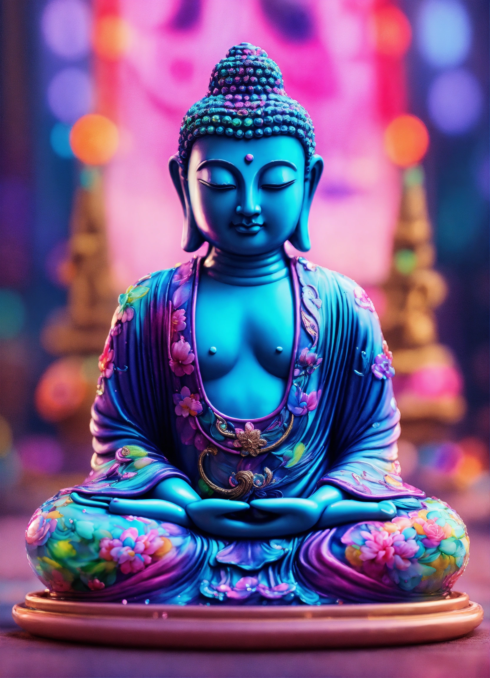 Lexica - Gelly cute adorable buddha, neon glow colours, highly ...