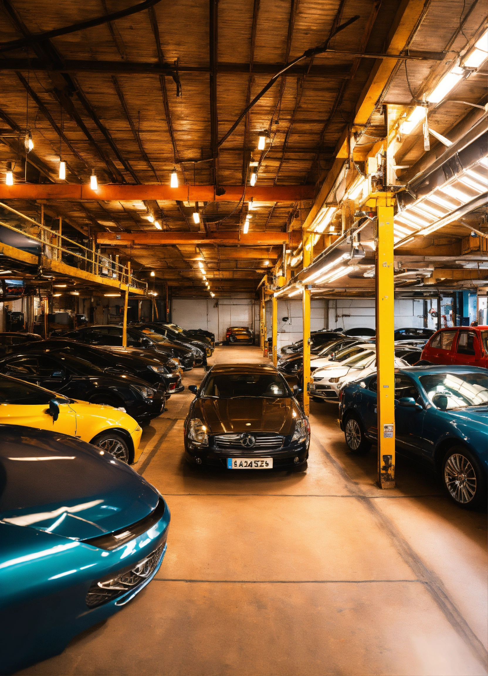 Lexica - Car workshop , car garage , many cars in side , write garage ...