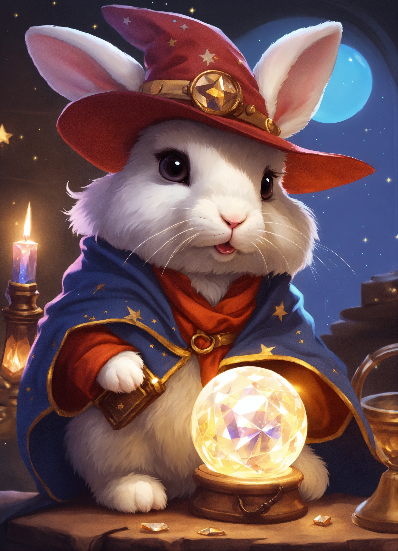 Lexica - Lovable rabbit dnd characters dressed as a wizard cowboy with ...