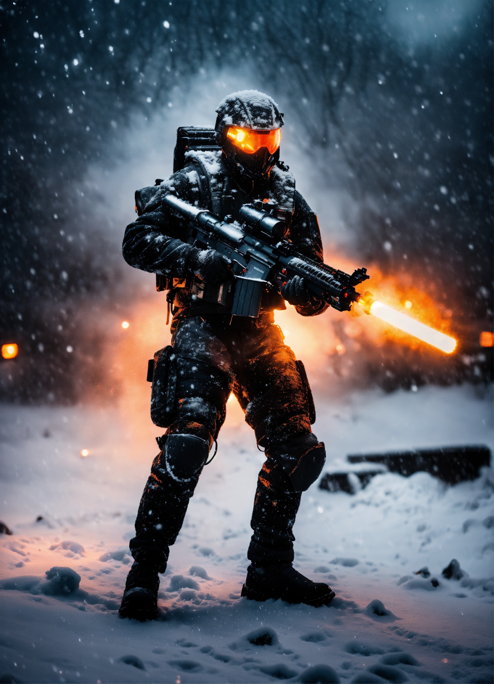 Lexica - A alien soldier monster open fire whit ar laser machine gun ...