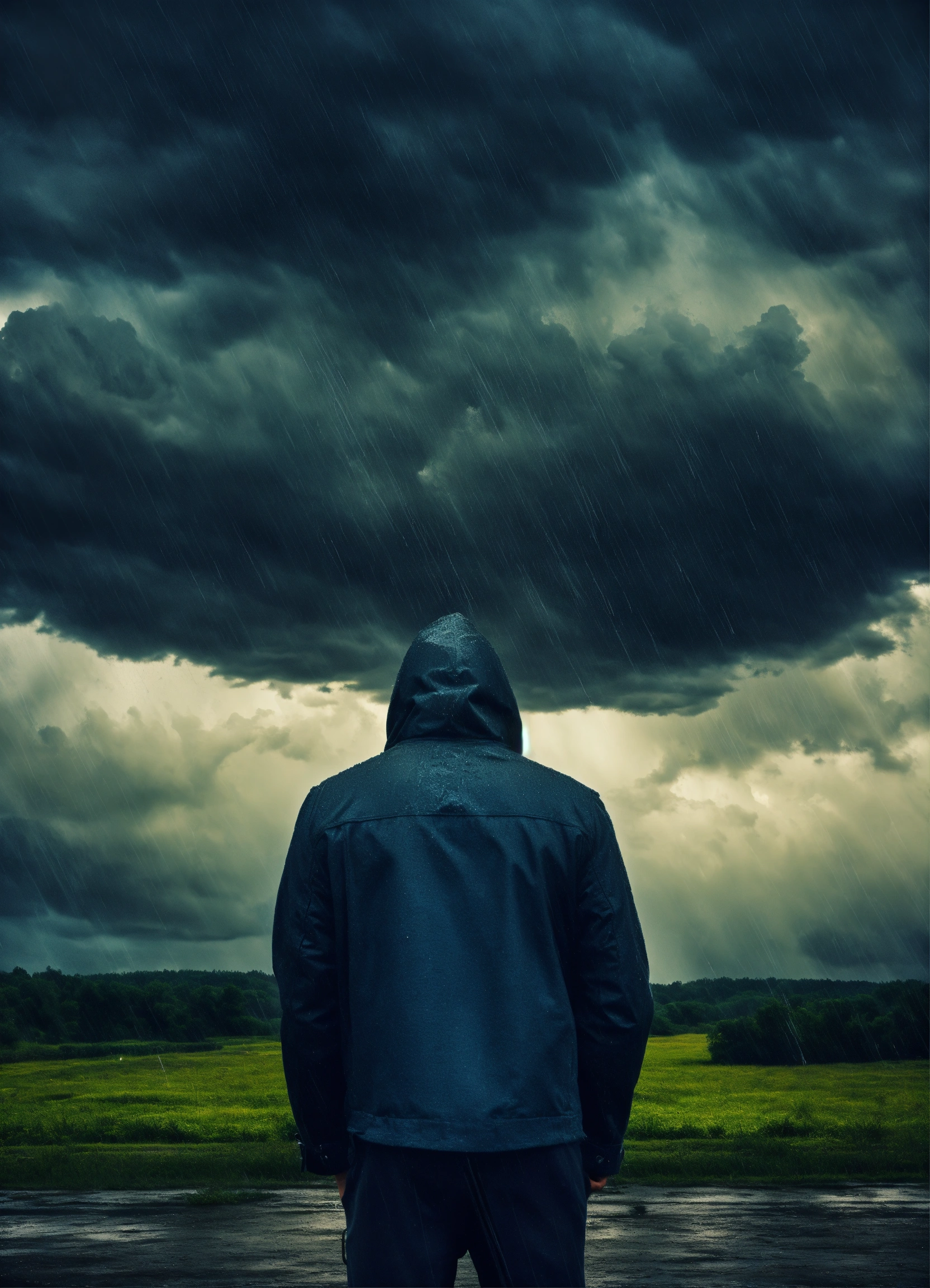 Lexica - A man made of clouds, raining, storm, dark, thunderstorm