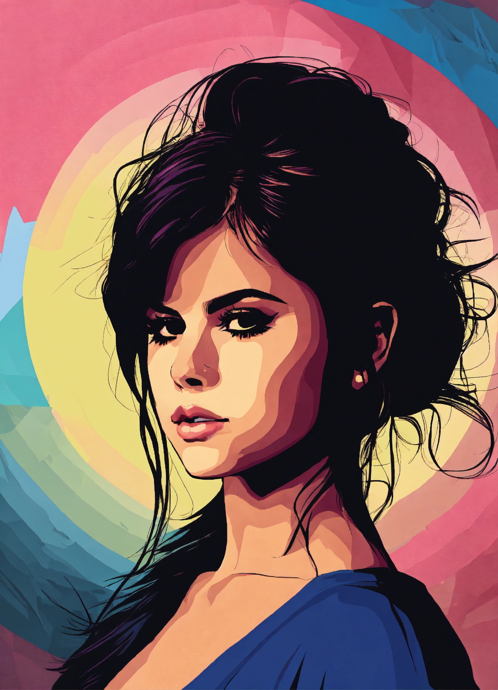 Lexica - Selena gomez, silhouette, vector art, face