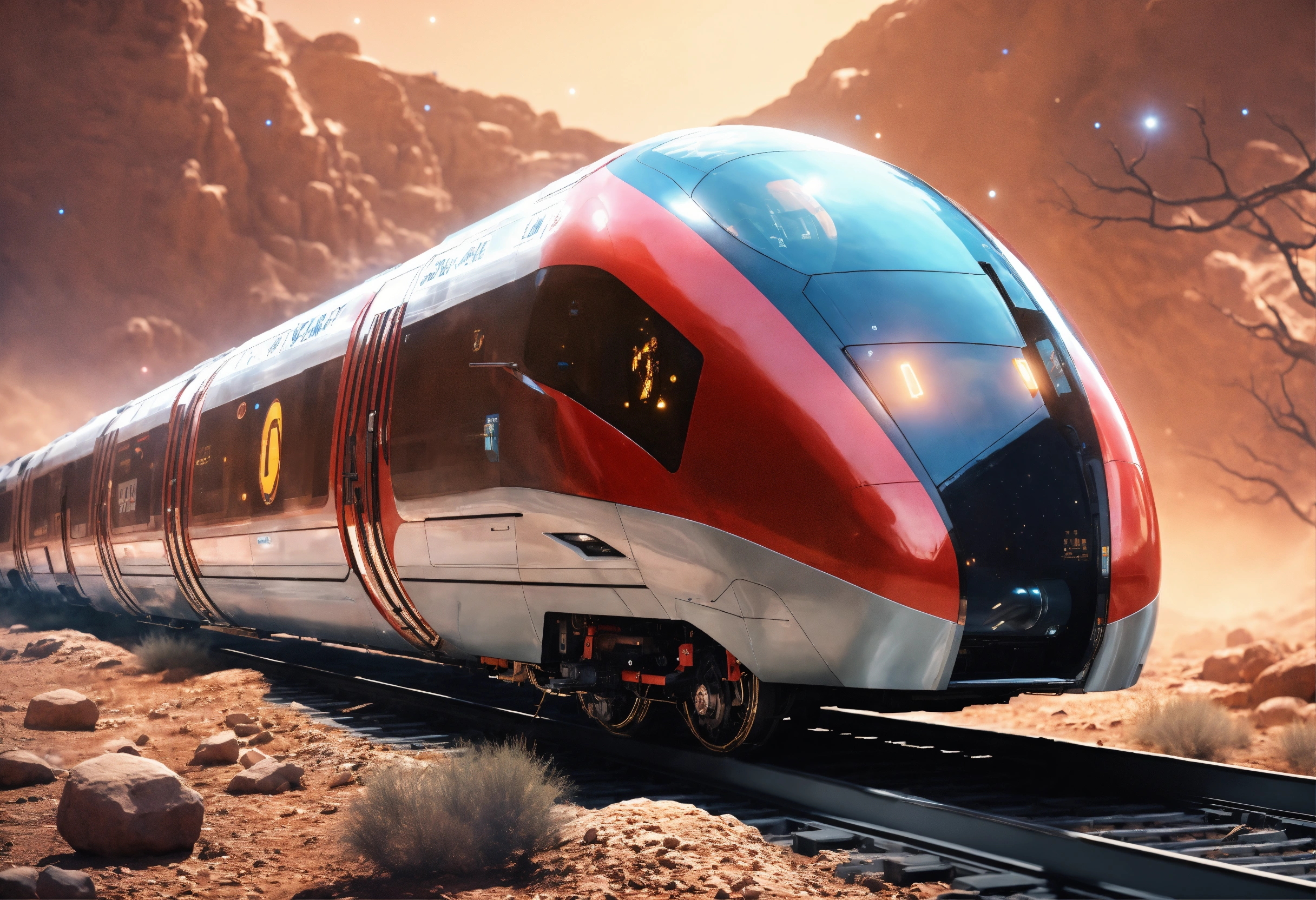 Lexica - High quality,quality8k,Train of the future running in outer ...