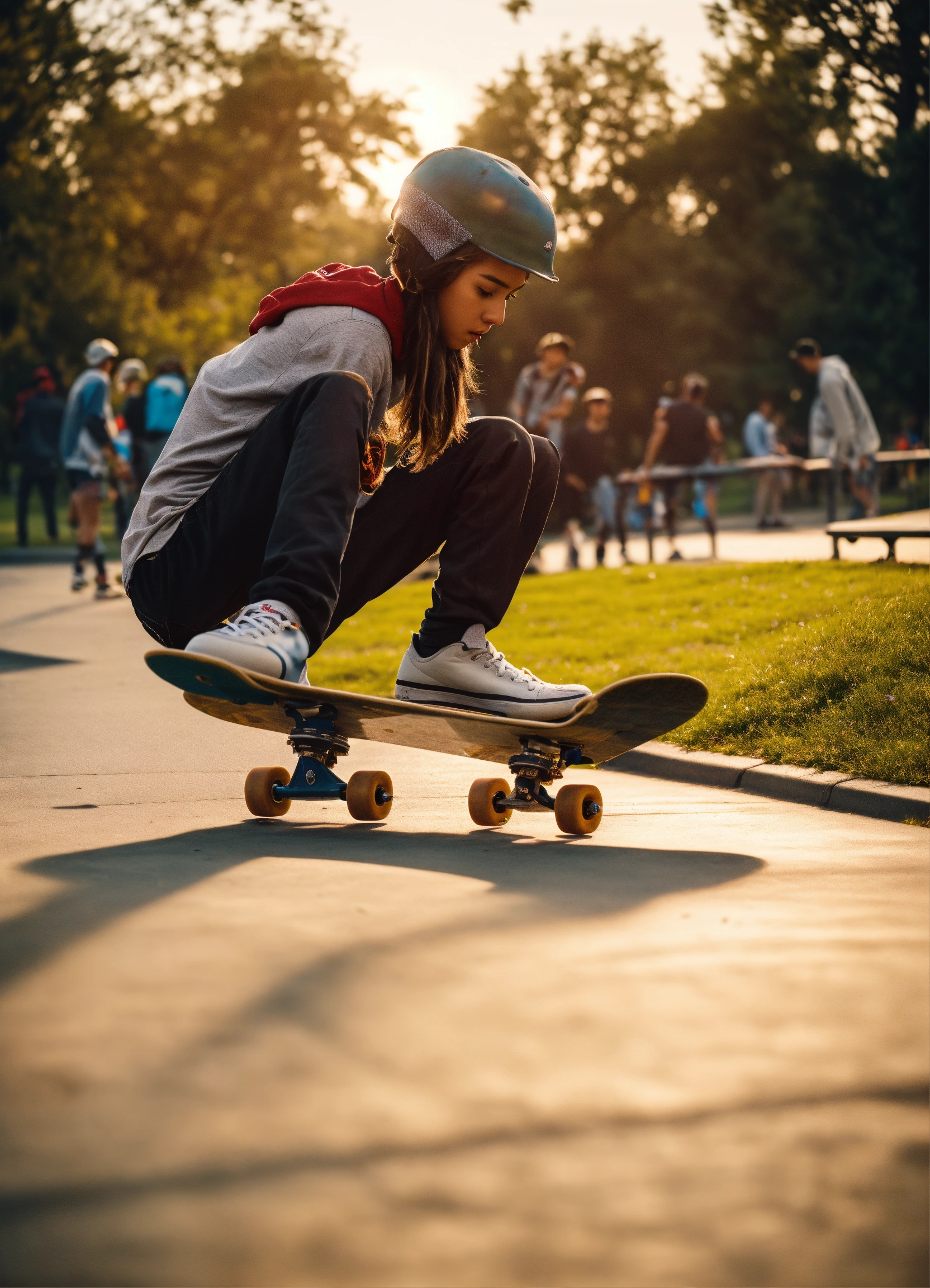 Lexica - Cinematic photo of skate boarders at the park, ultra 8k ...