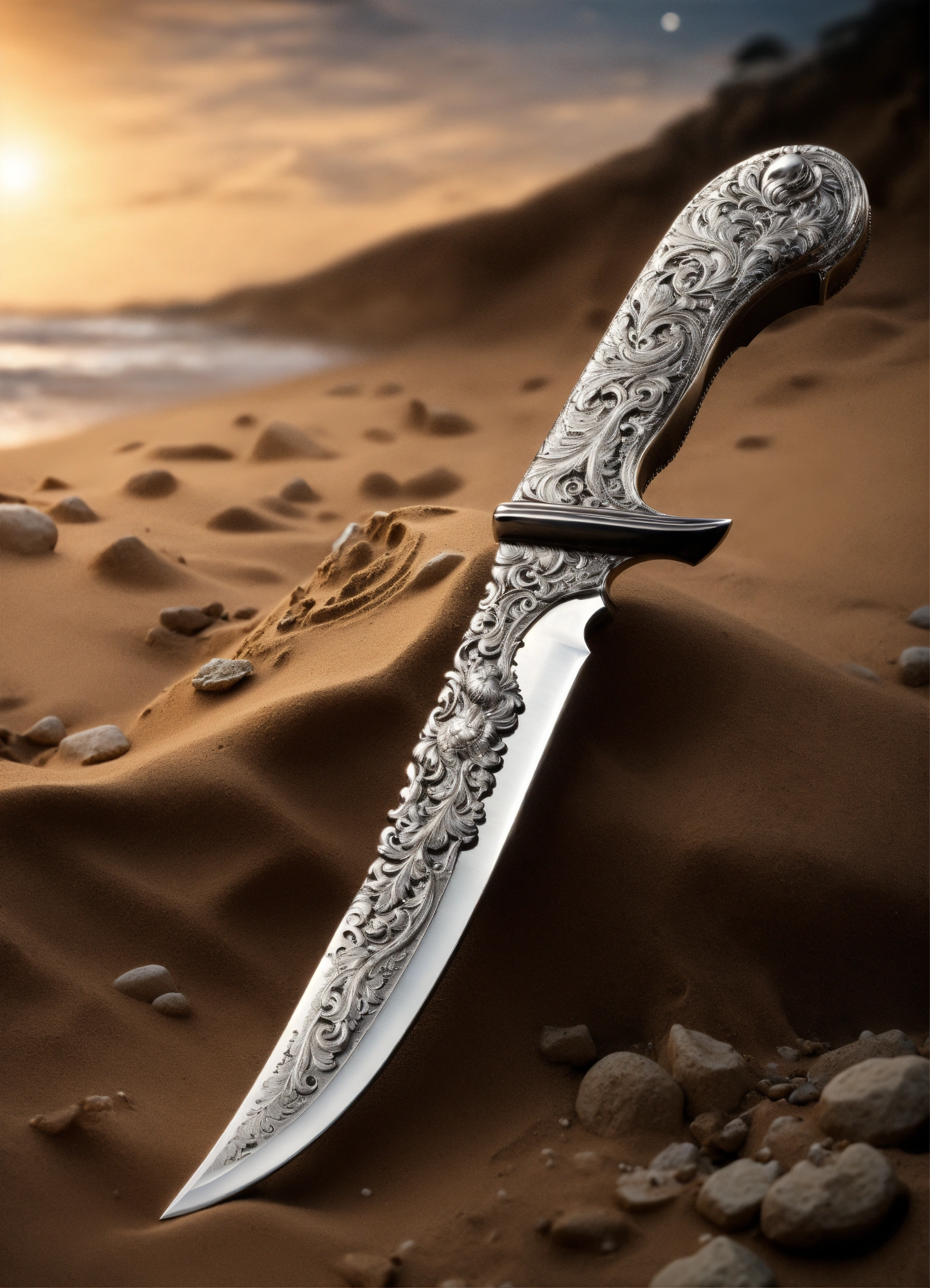 Lexica - 8k, picture of a very long narrow and delicate wavy hunting ...