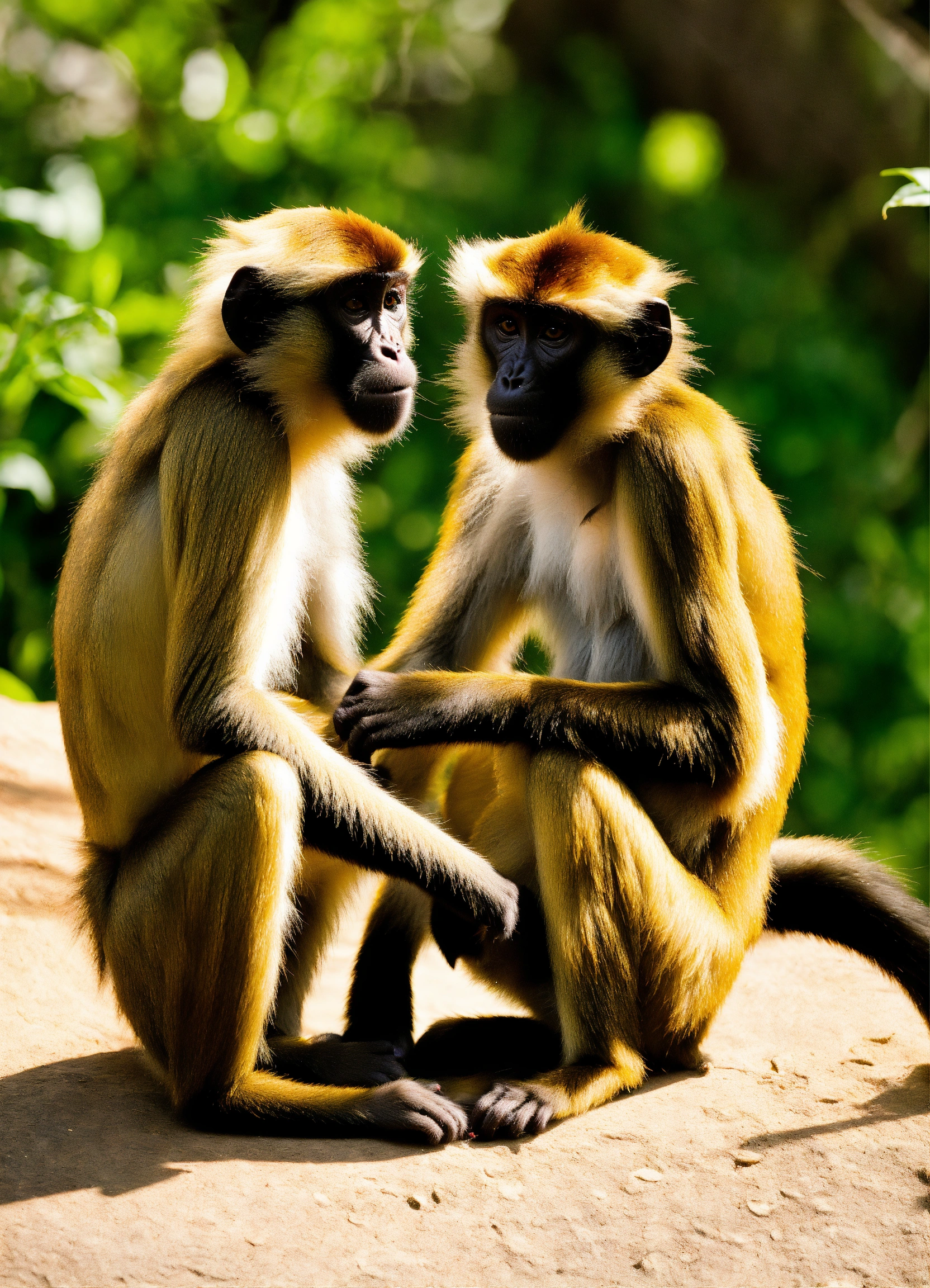 Lexica - Two female spider monkeys facing each other, as if they were ...