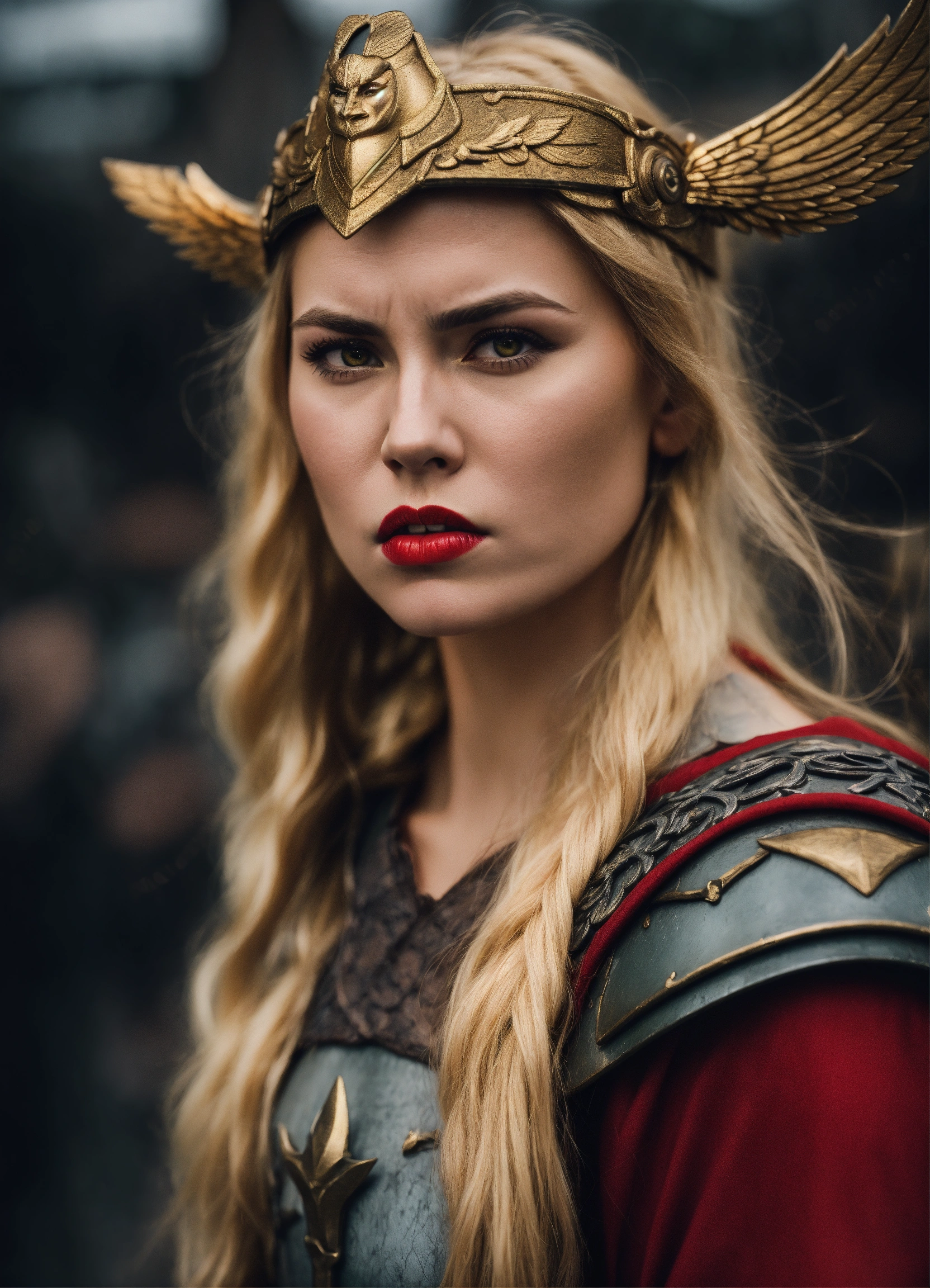 Lexica - Photo quality portrait of female Norse Valkyrie with high ...