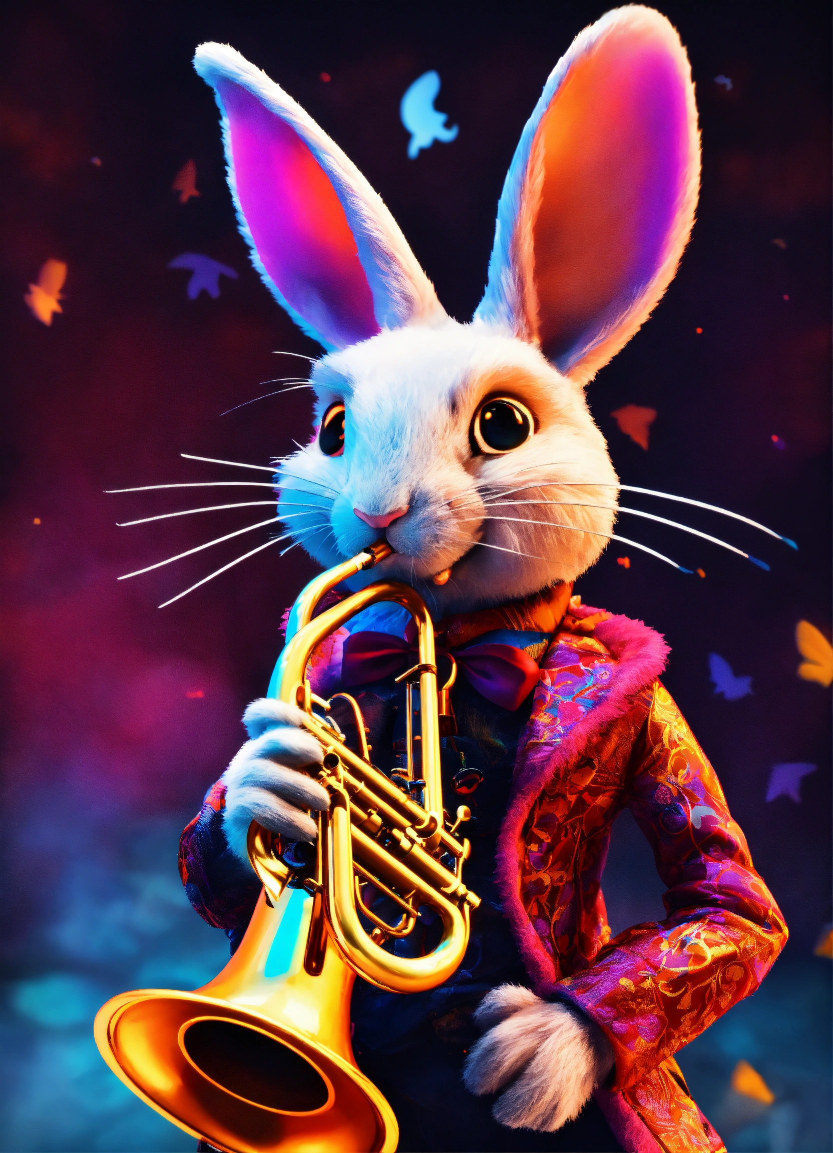 Lexica - An insane 3d toy halloween furry musical bunny playing trumpet ...