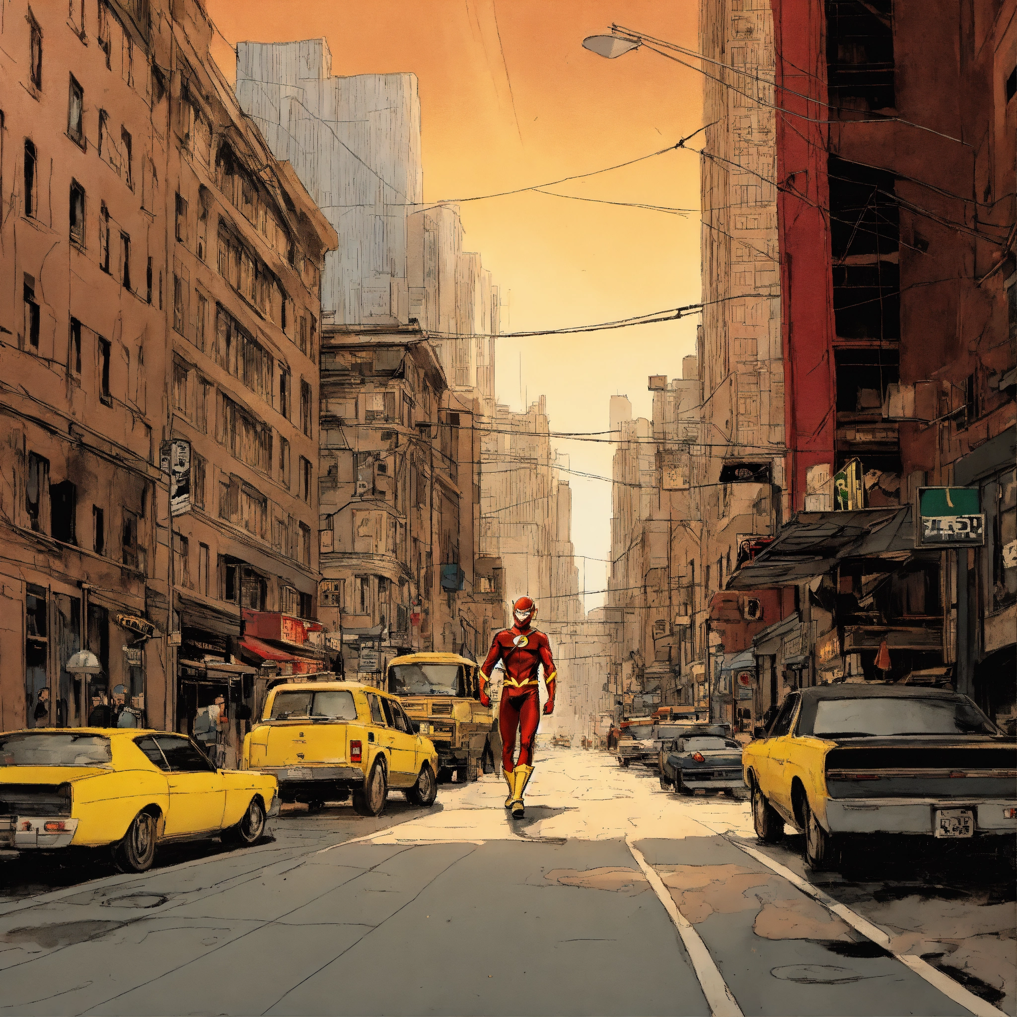 Lexica - Imagine The Flash drawn minimalistically by Greg Capullo in ...