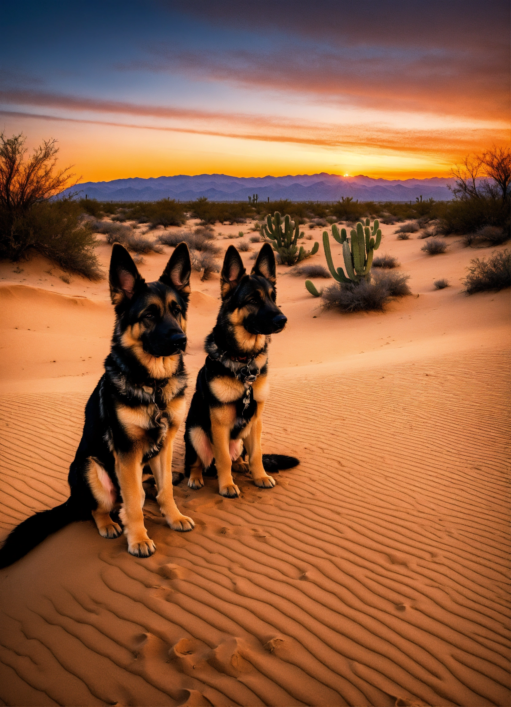 Lexica - "Desert Dawn Discoverers" As the first light of dawn paints ...