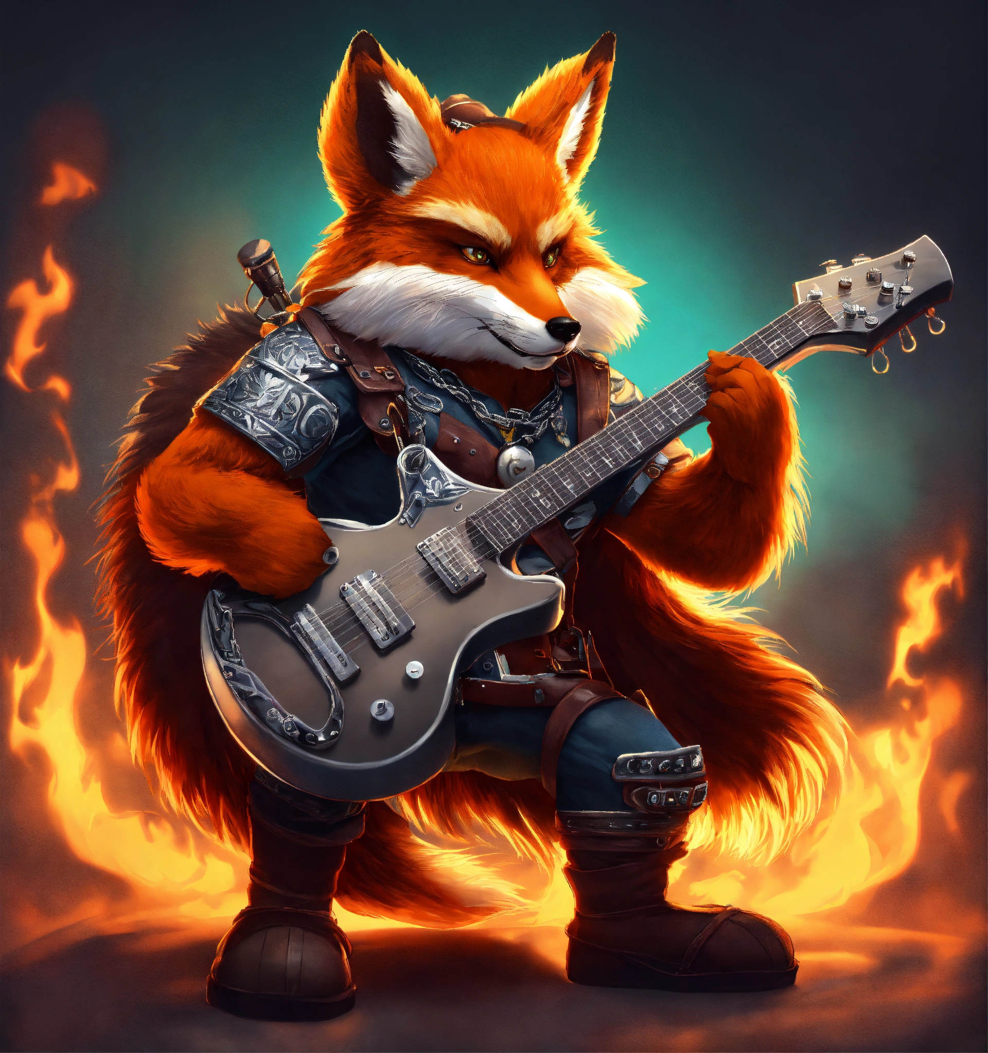 Lexica - A game character cartoonish realistic heavy metal round body ...