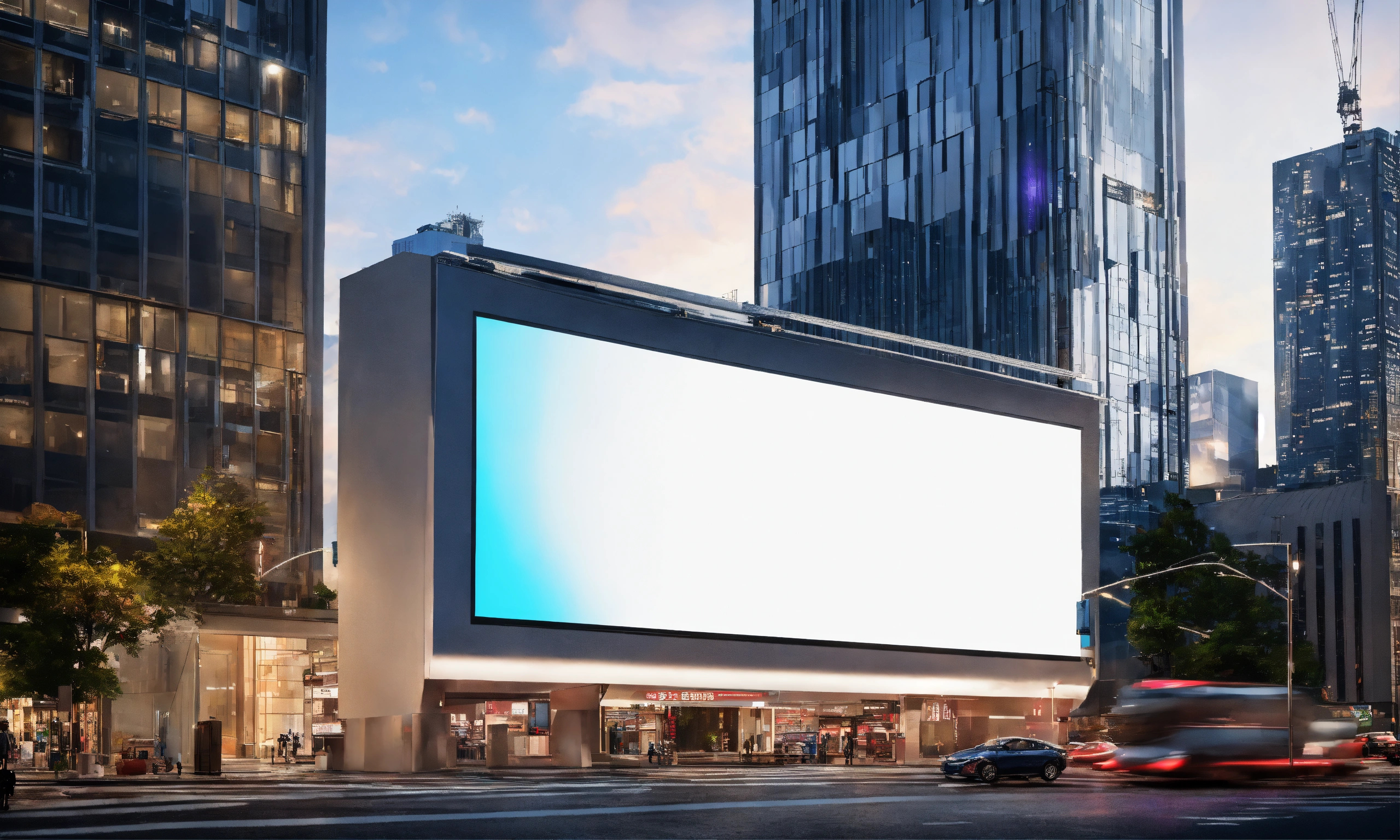 Lexica - Mockup white Empty advertisement on the building. Blank mock ...