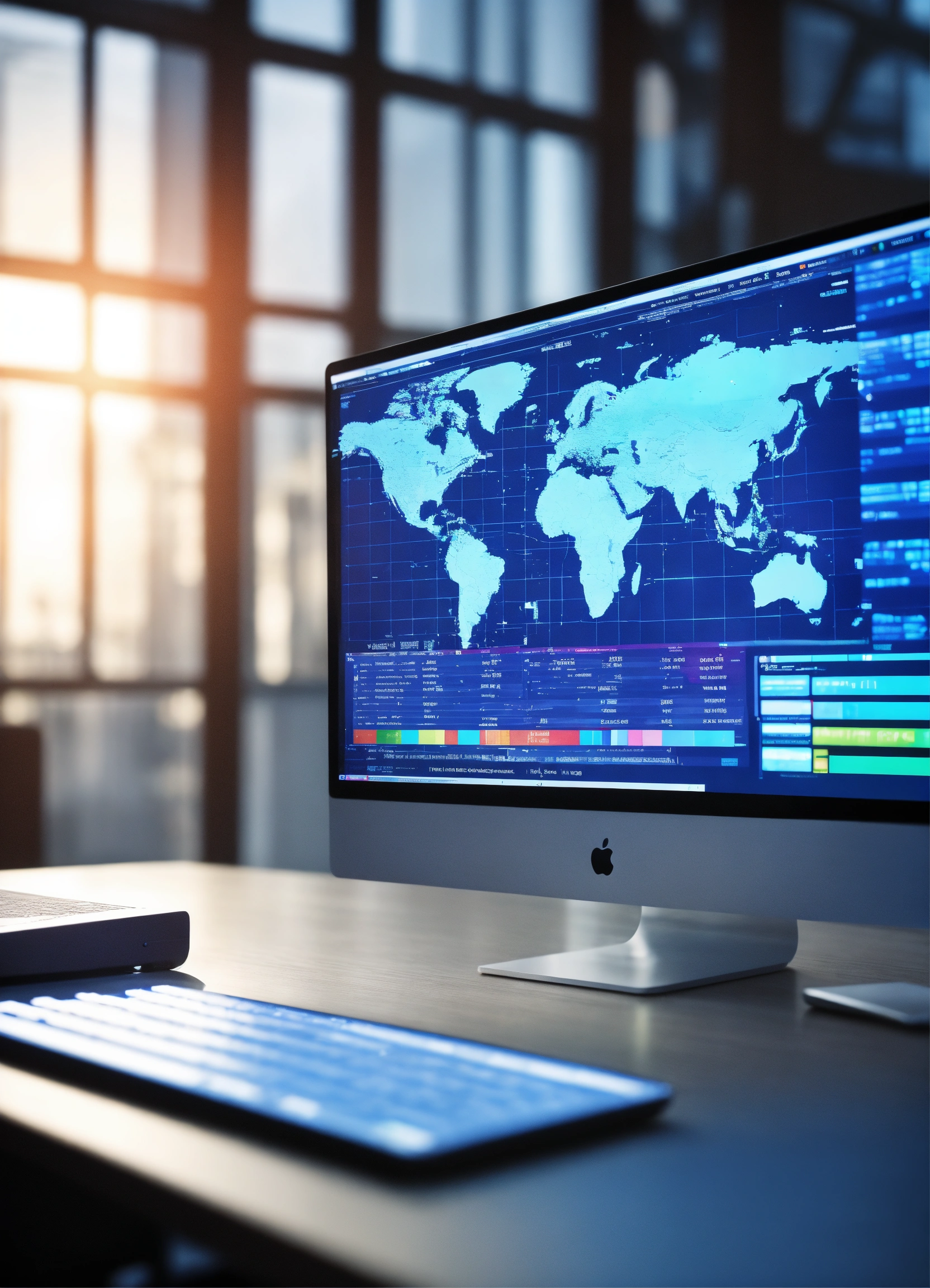 Lexica - A full transparent computer screen with business data, behind ...