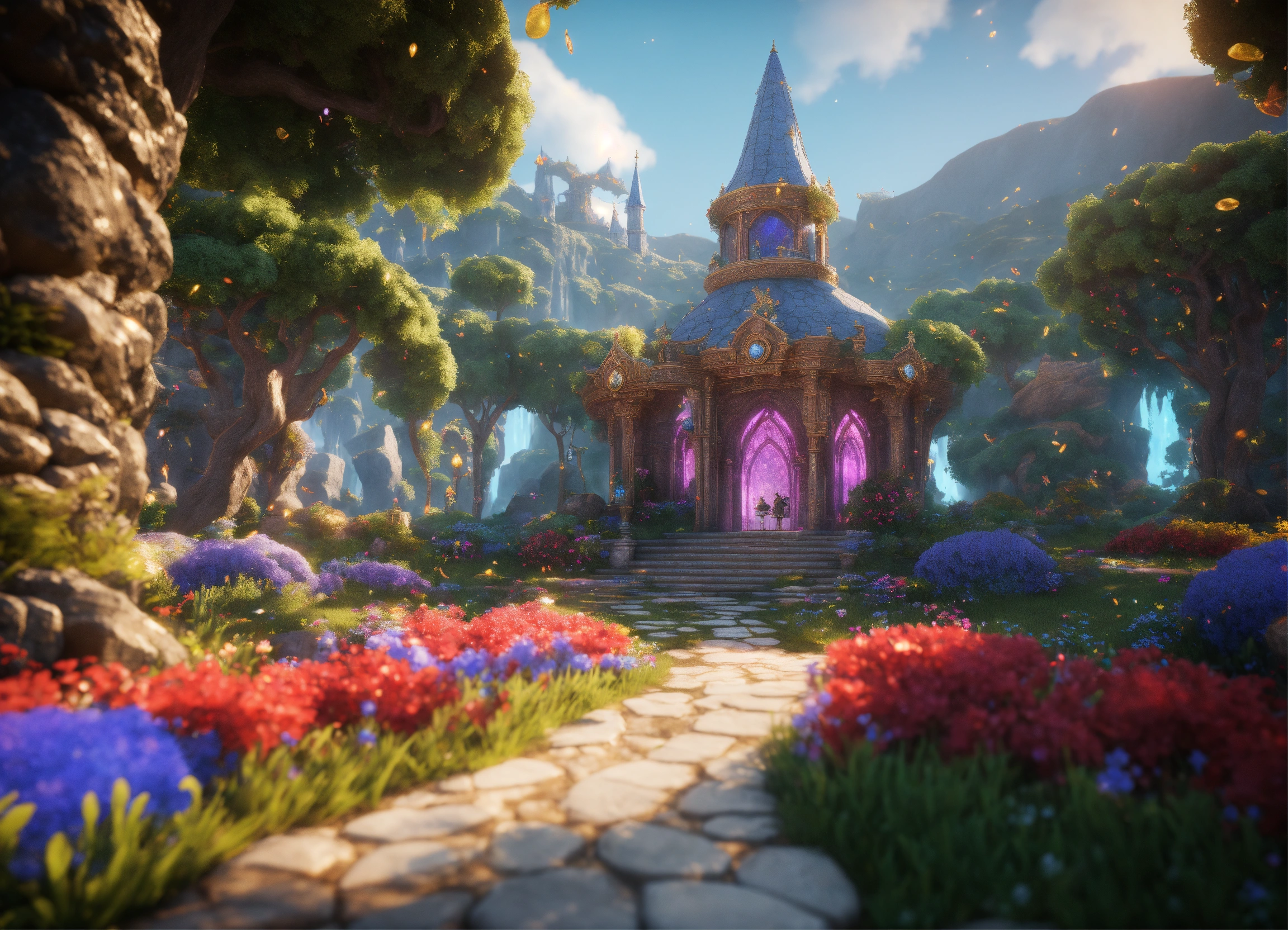 Lexica - Fantasy realm, Diamond, magnificent, 8K resolution, Blender