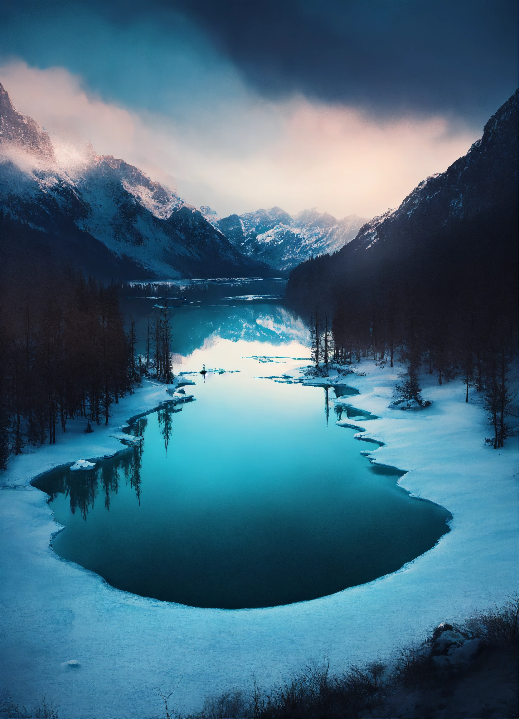 Lexica - A lake surrounded by a larger lake around it surrounded by ...