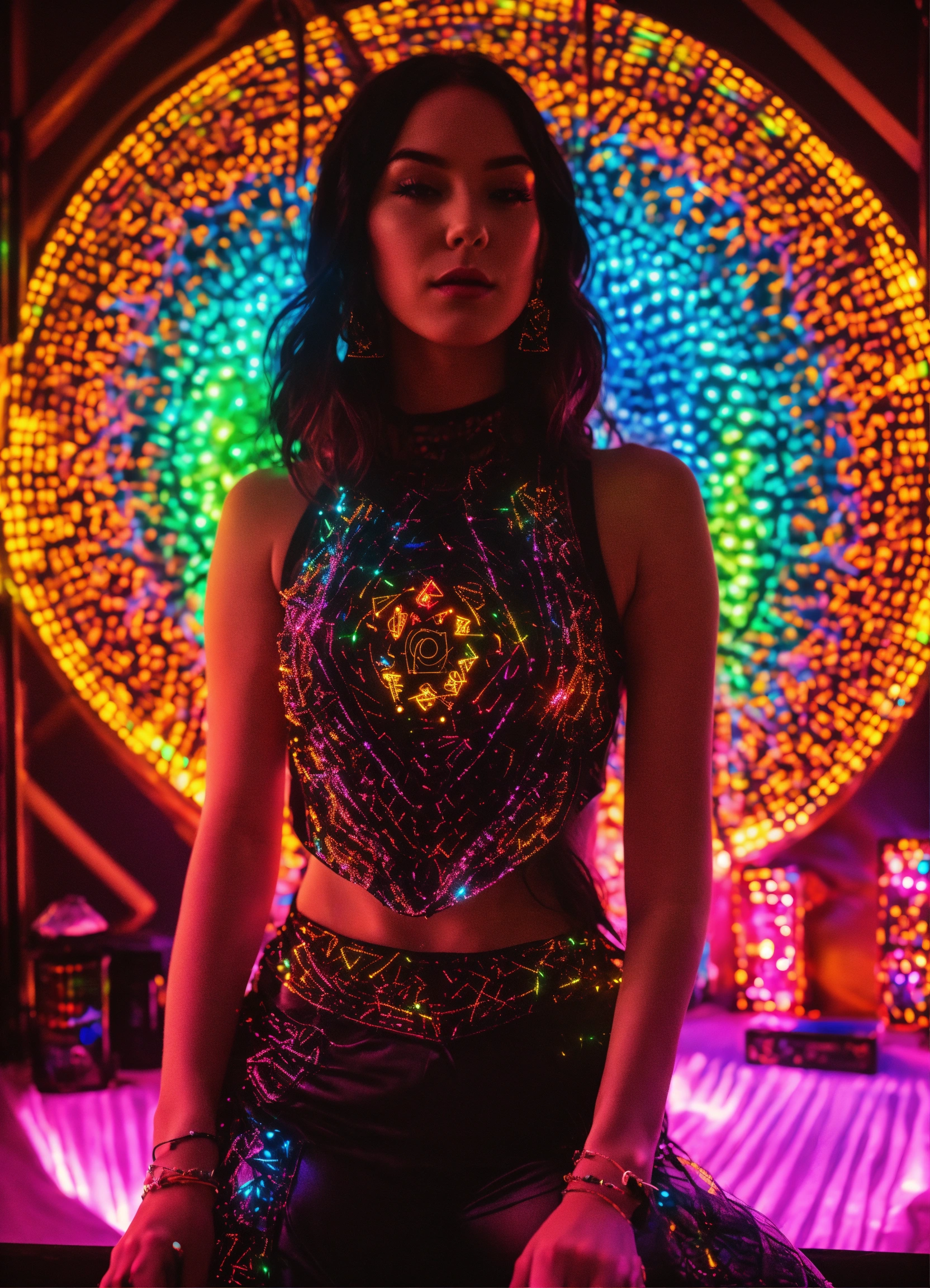 Lexica - Female Raver of topaz and shimmer black neon light DMT Room ...