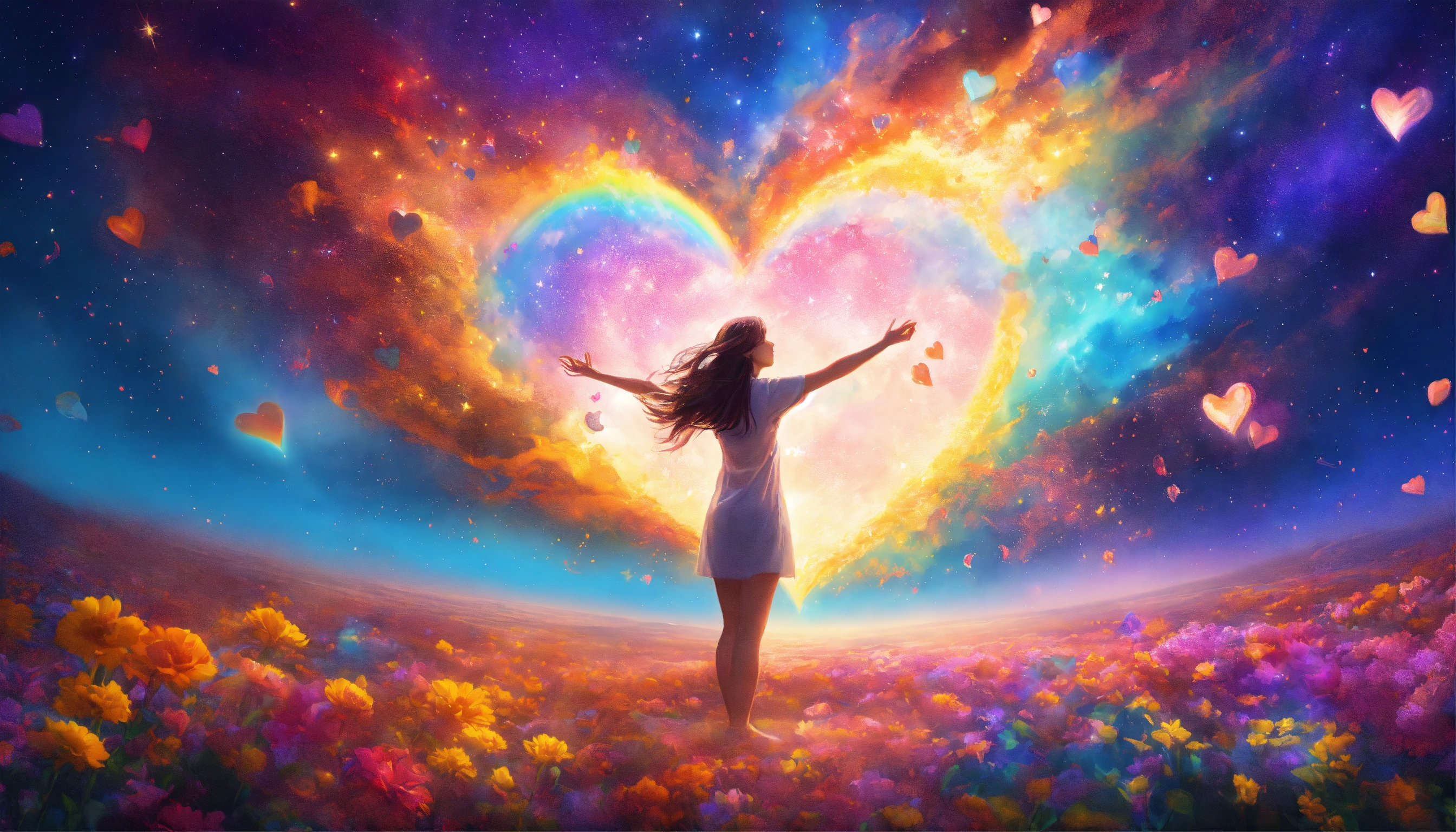 Lexica - Digital painting of a woman surrendering deep to love, love ...