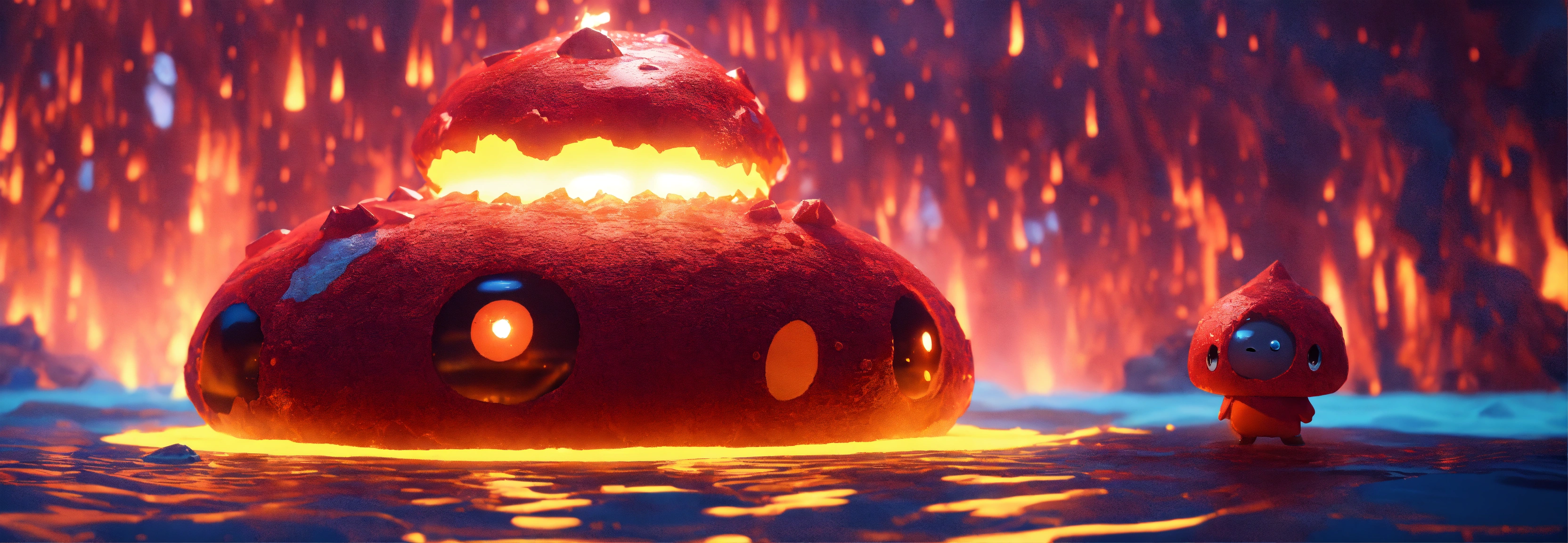 Lexica - Cute lava monster with hands with cute water monster with ...