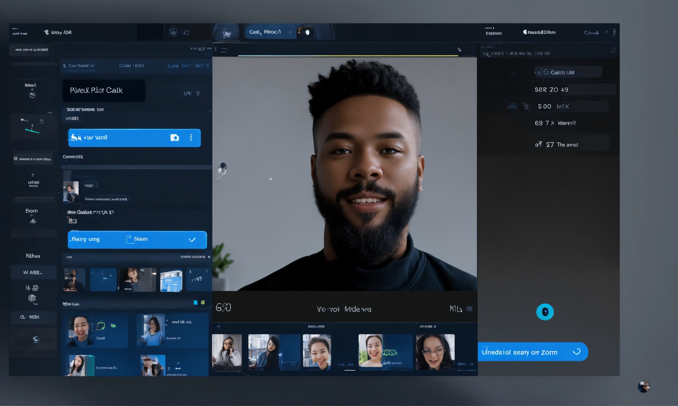 Lexica - Zoom call, ux/ui, blue, black