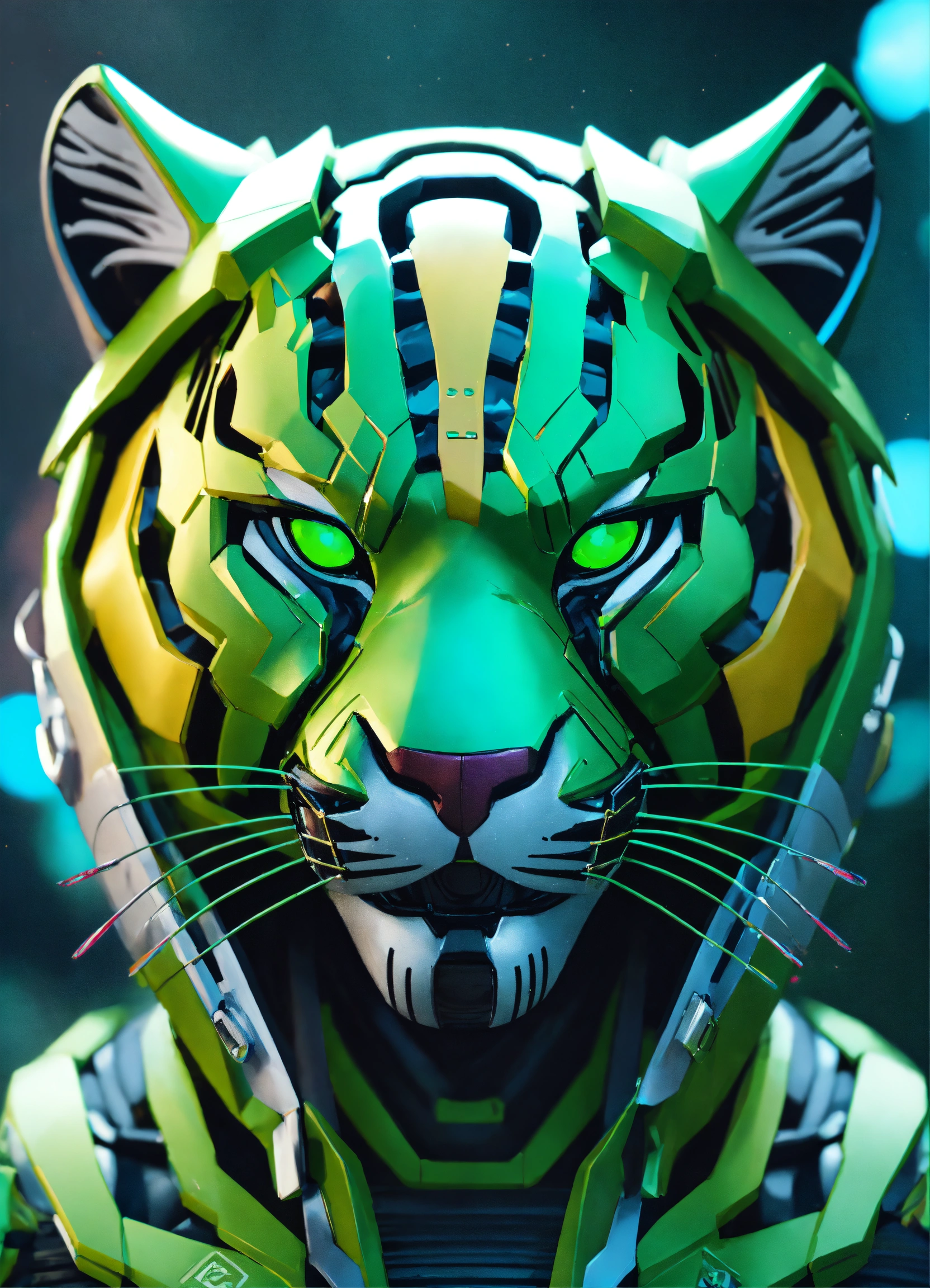 Lexica - Tiger futuristic design anthropomorphic mask Painted by Doze ...