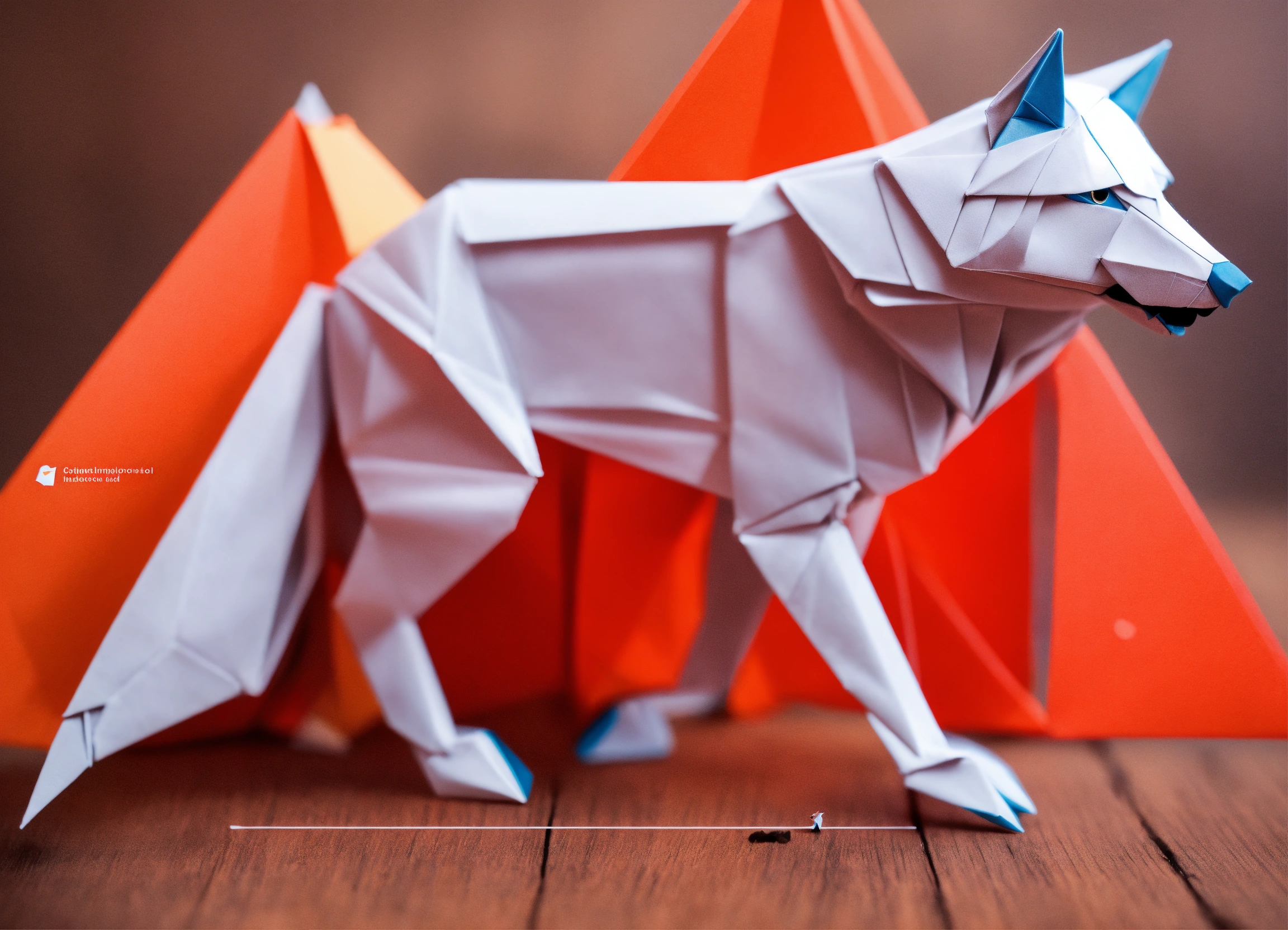 Lexica - Cute wolf built in origami with a data and graph background ...