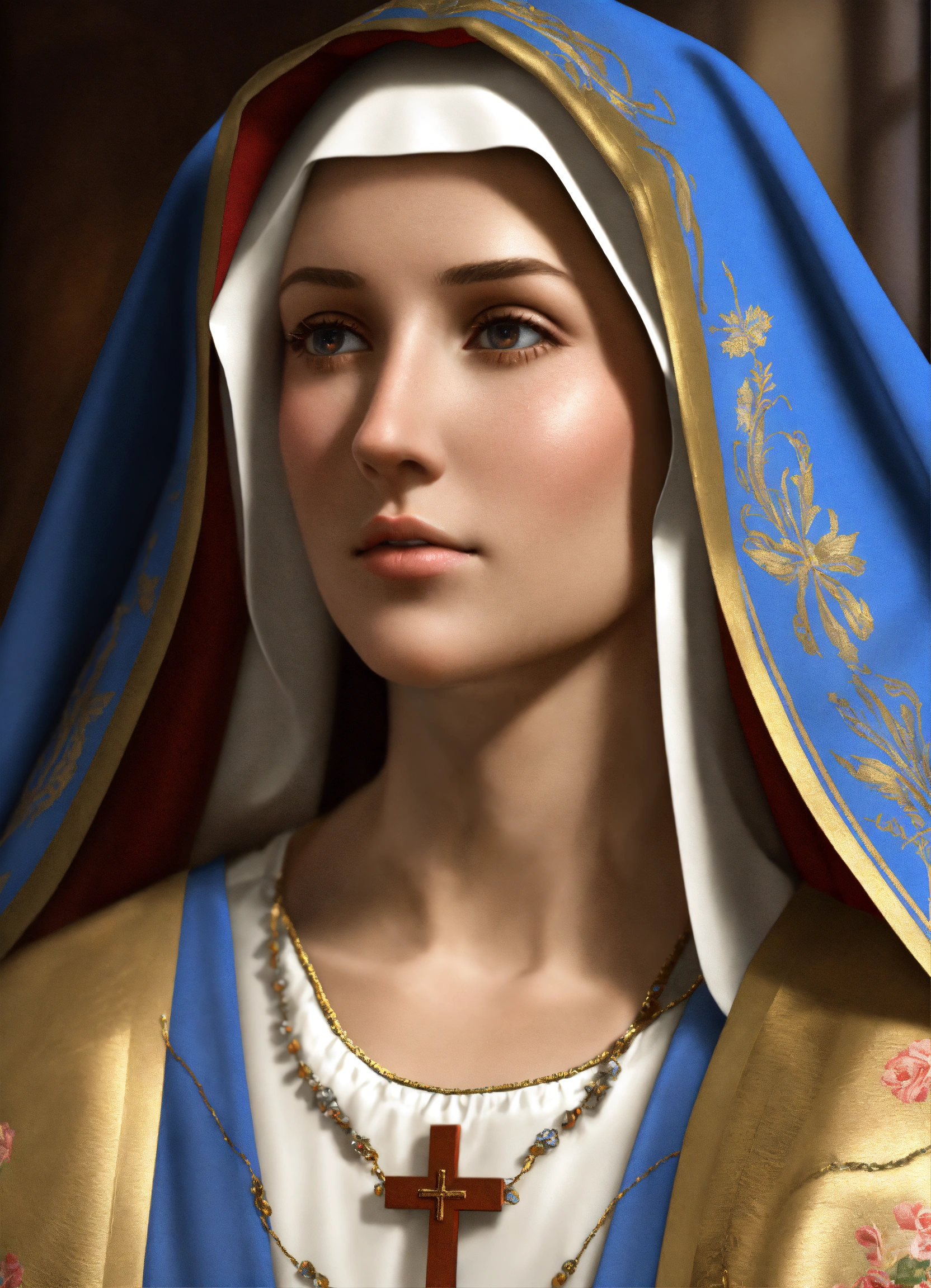 Lexica - A realistic traditional Catholic Portrait of Virgin Mary using ...