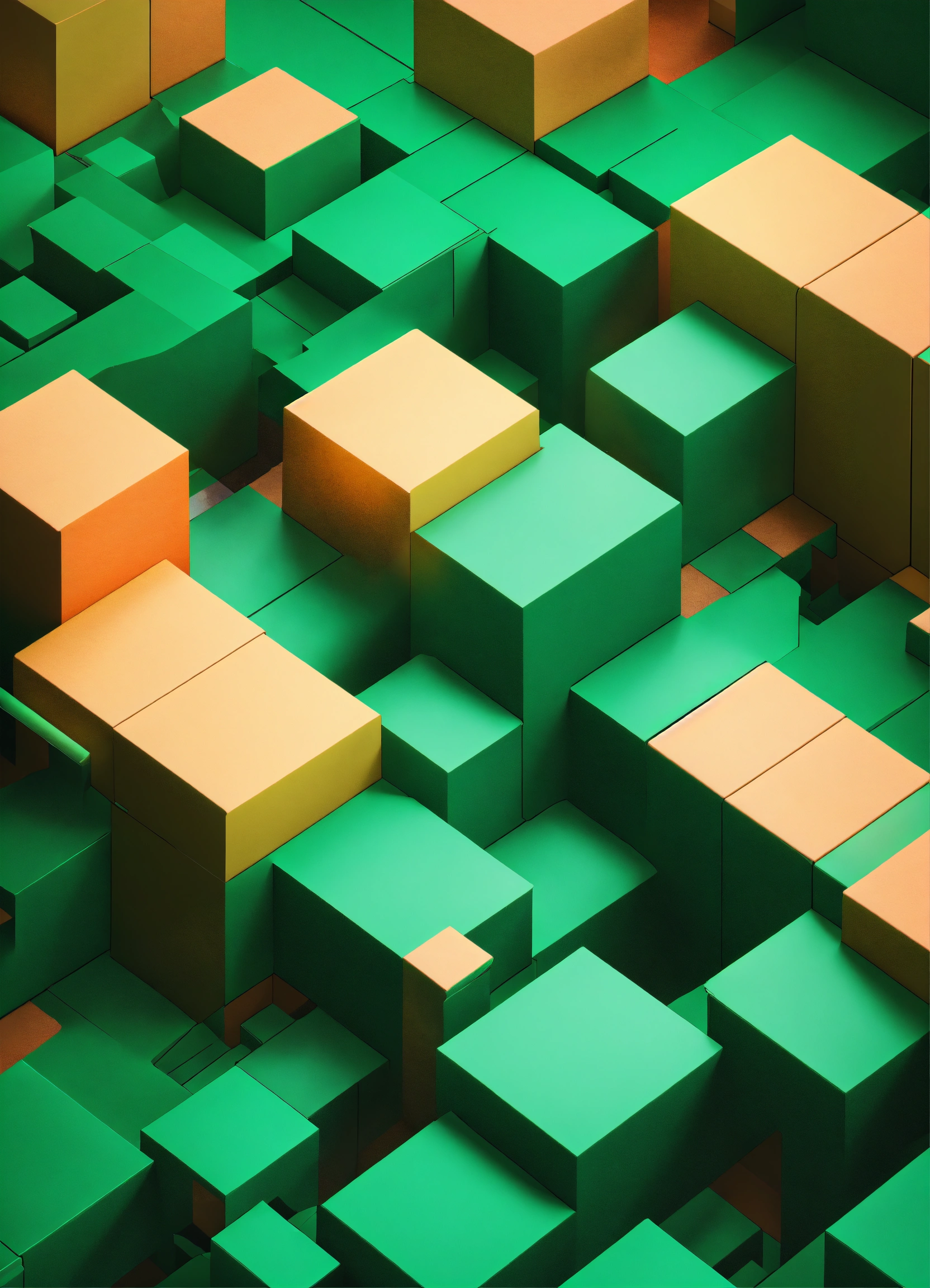 Lexica - 3d geometric prisms, green colors, unsplash wallpaper ...