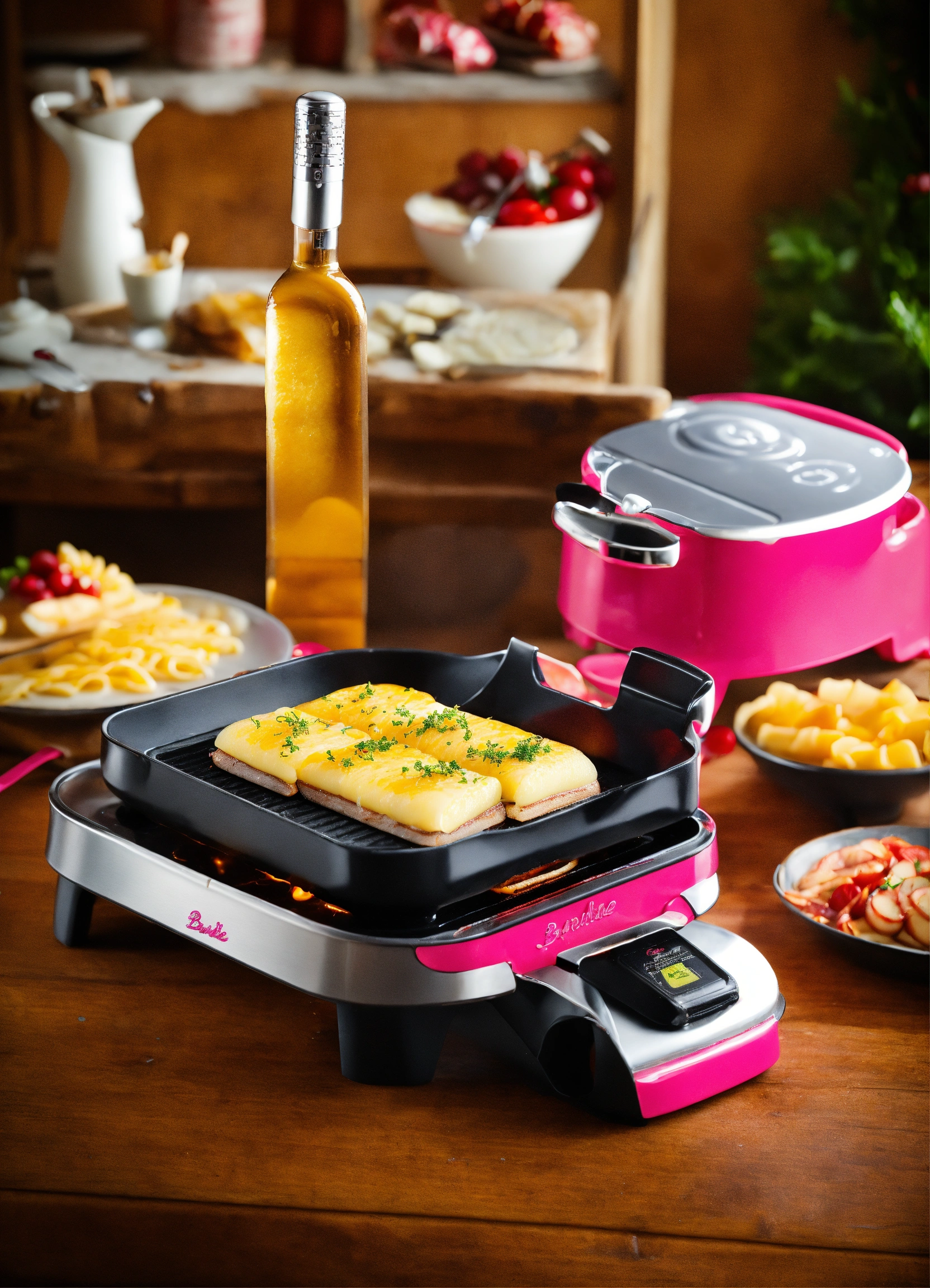 Lexica - Barbie a raclette device with friends