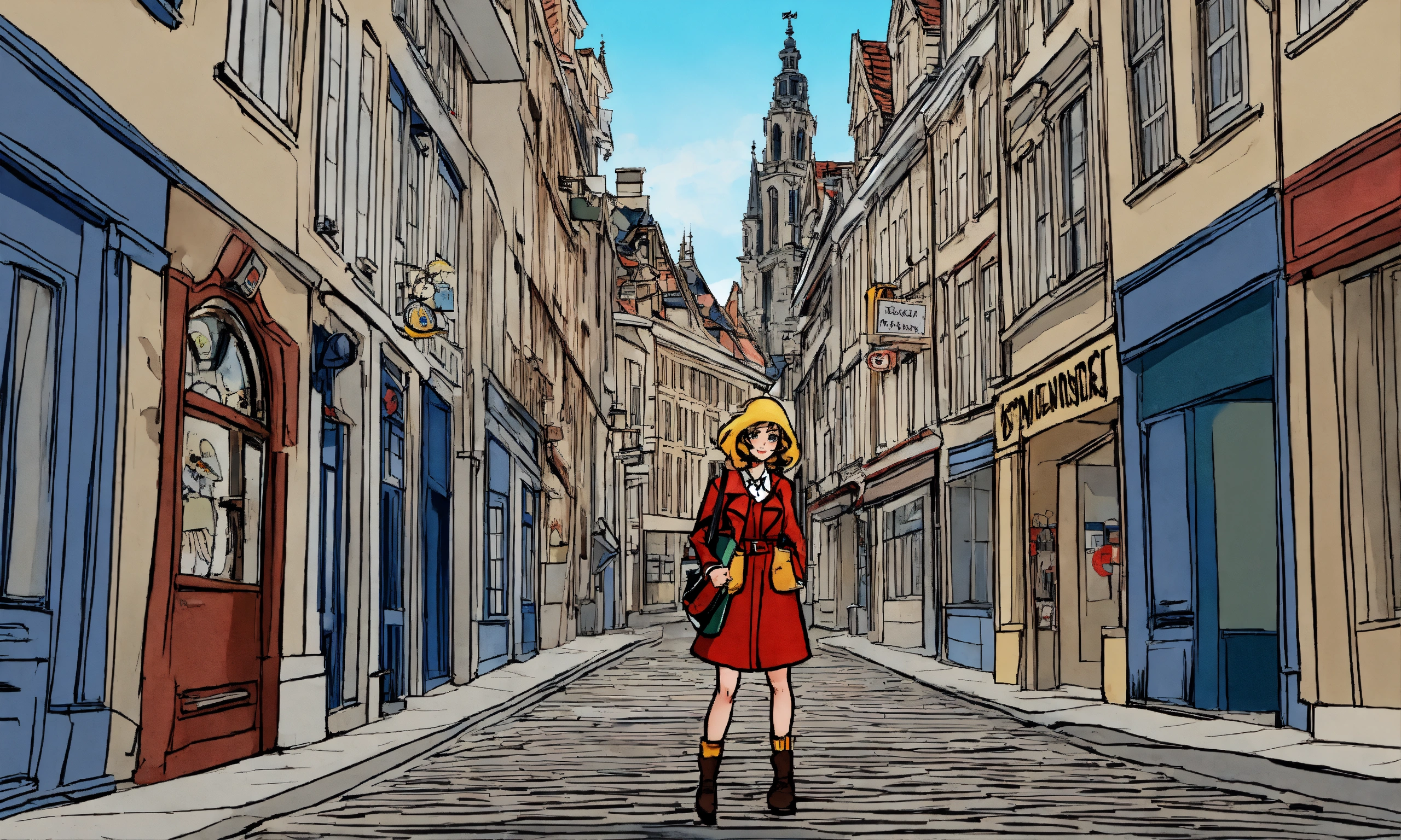 Lexica - A european comic style hand drawn cartoon of a hot girl ...