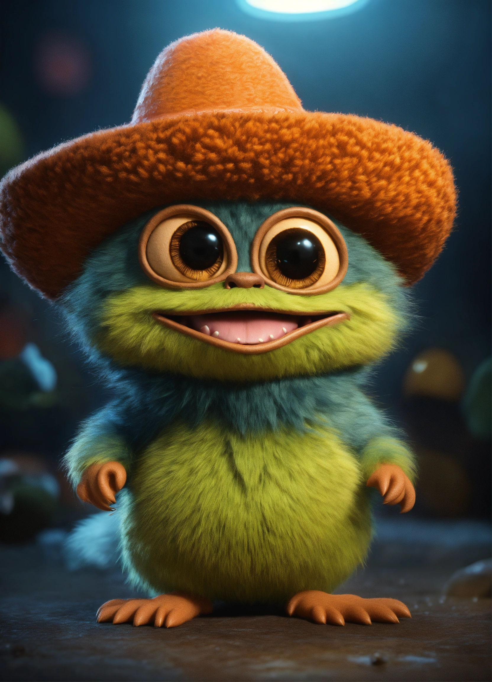 Lexica - A cartoon character monster with a hat. CGI. Highly detailed ...