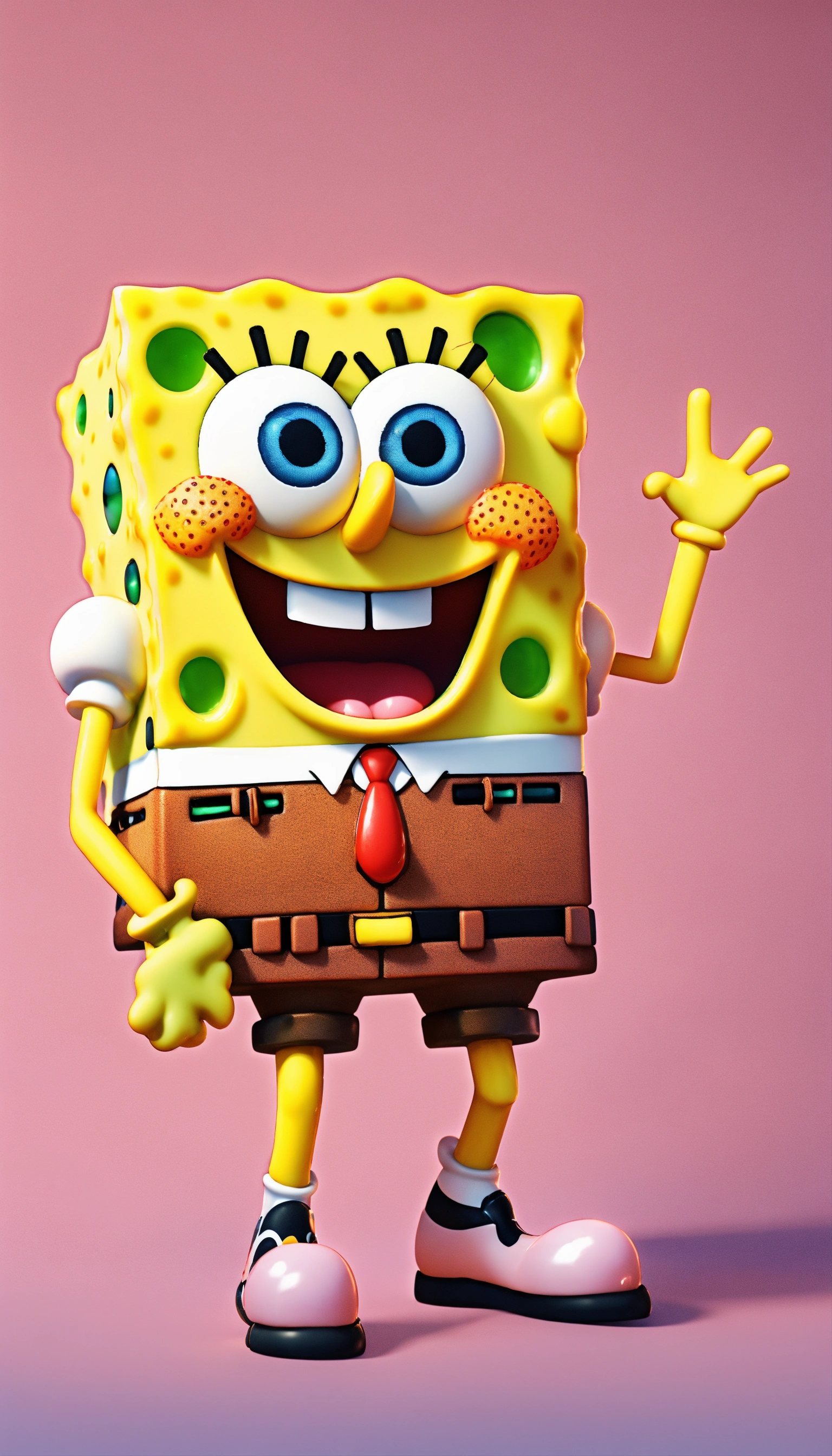 Lexica - SpongeBob ,full body image of cute ,realistic, vivid colors ...