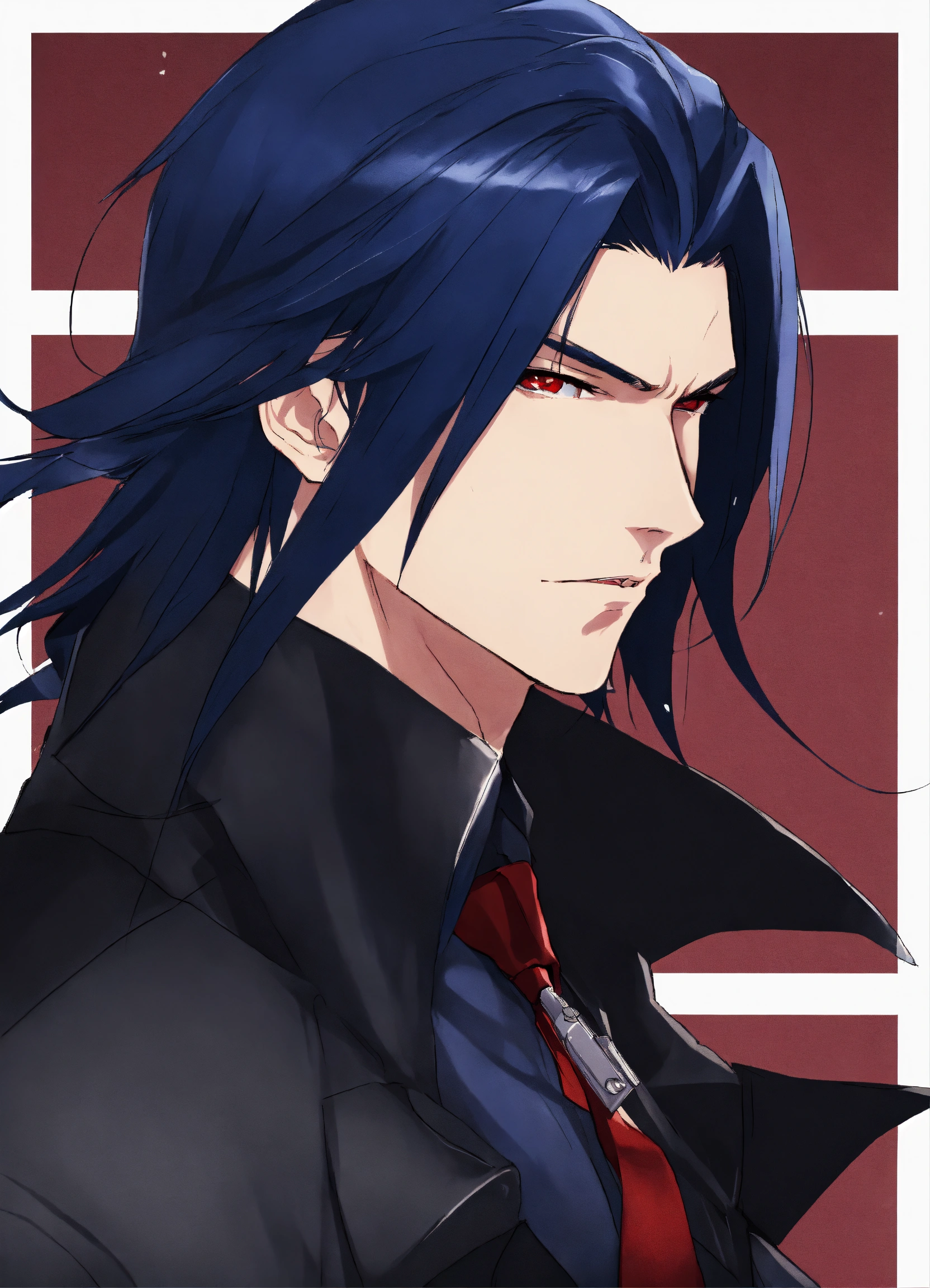 Lexica - Dark blue hair, handsome man, assassin, modern, hitman, cold ...